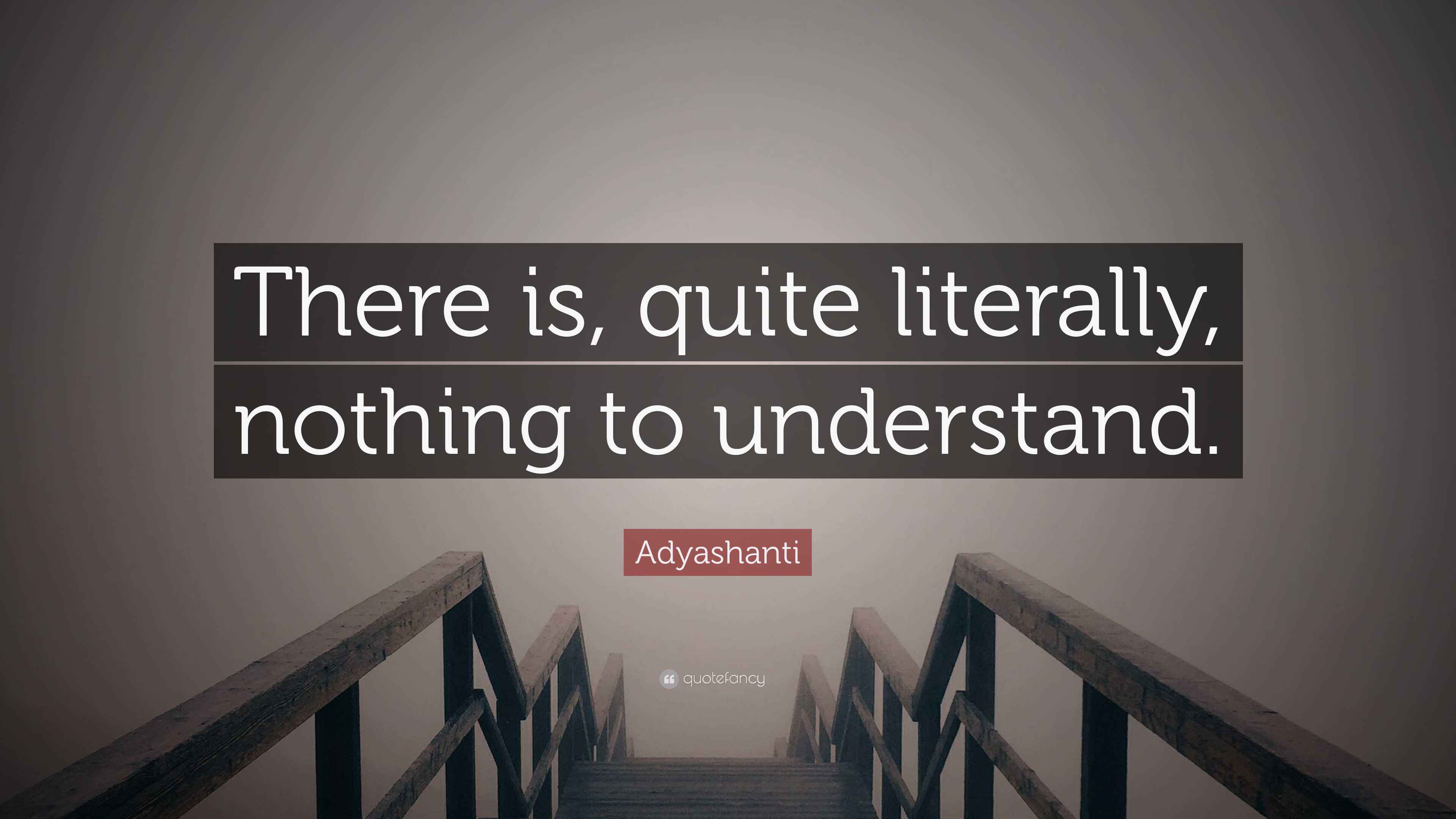Adyashanti Quote: “There is, quite literally, nothing to understand.”