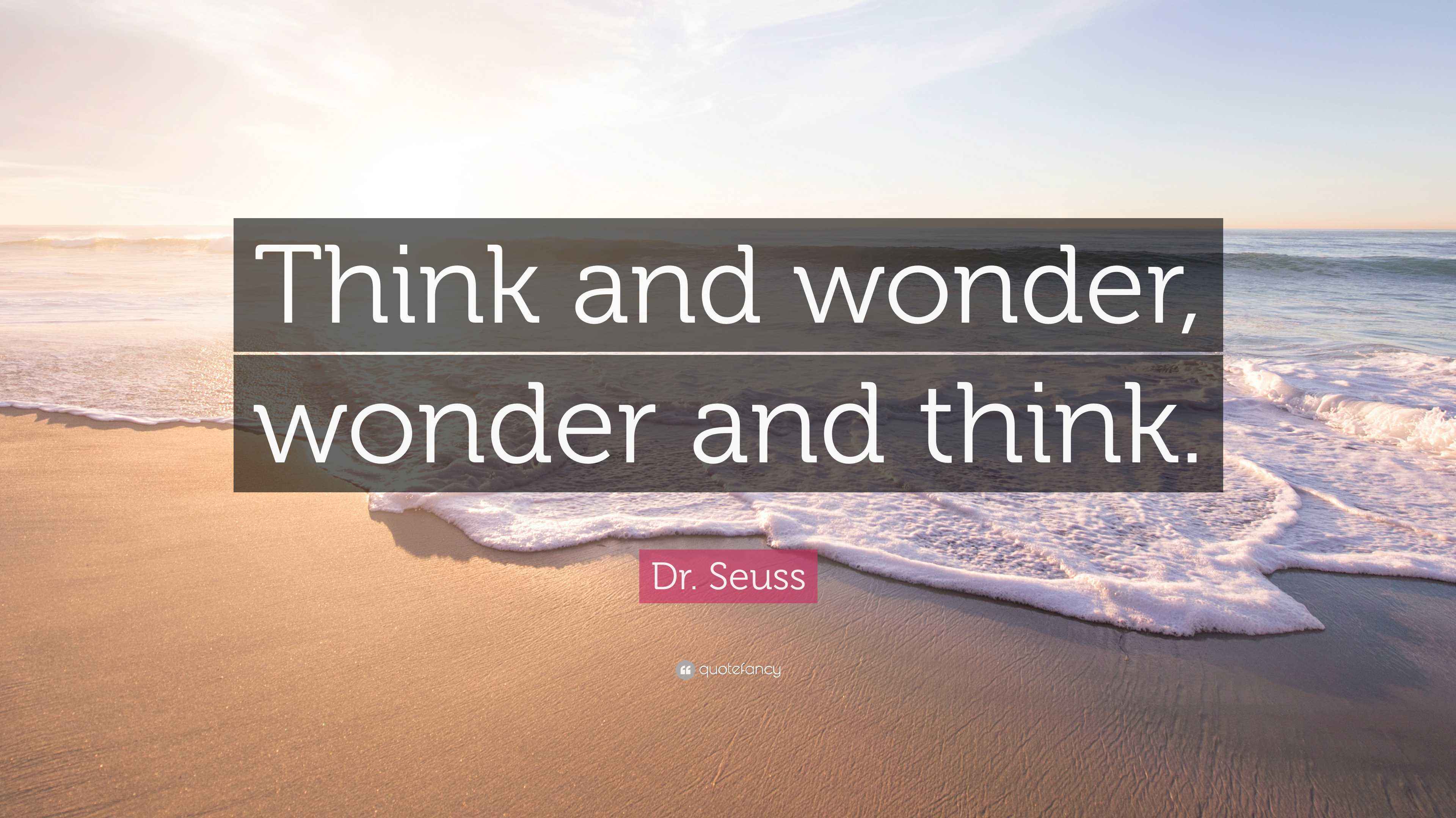 Dr. Seuss Quote: “Think and wonder, wonder and think.”
