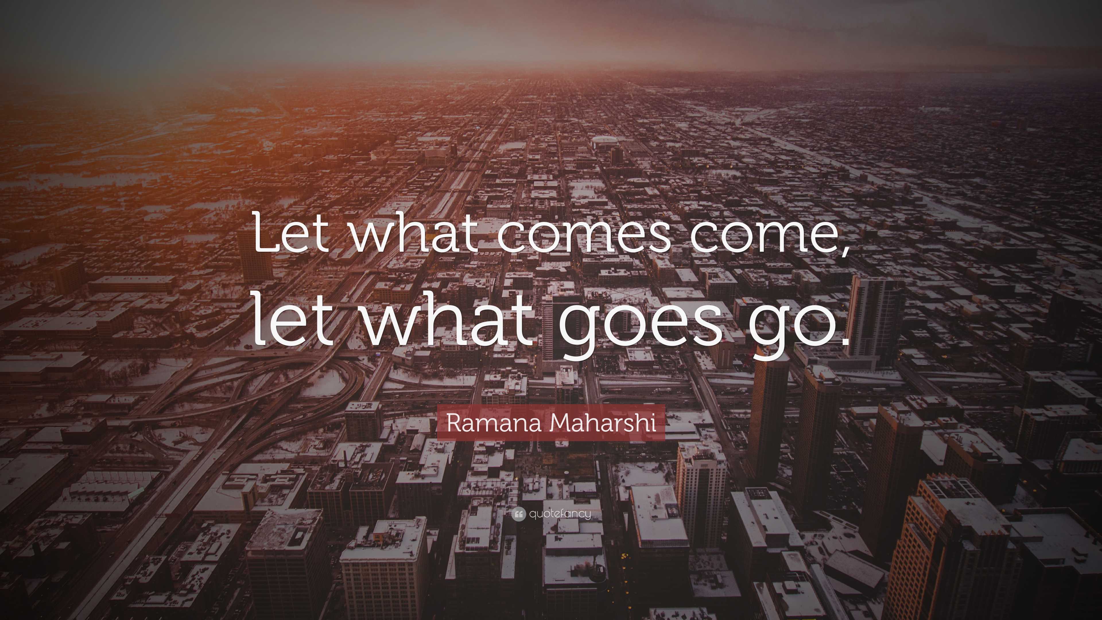 Ramana Maharshi Quote: “Let what comes come, let what goes go.”