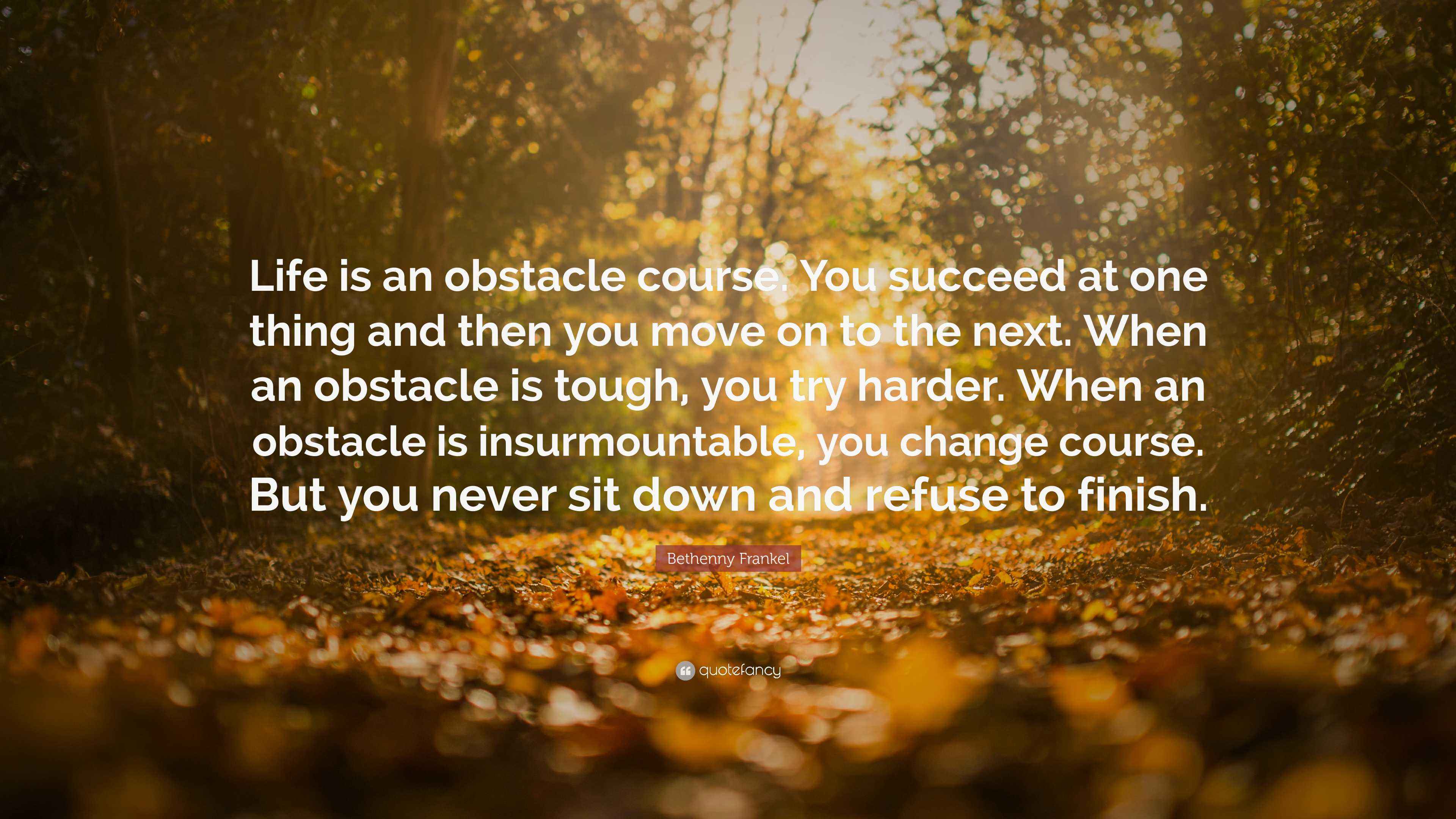 Bethenny Frankel Quote: “Life is an obstacle course. You succeed at one ...