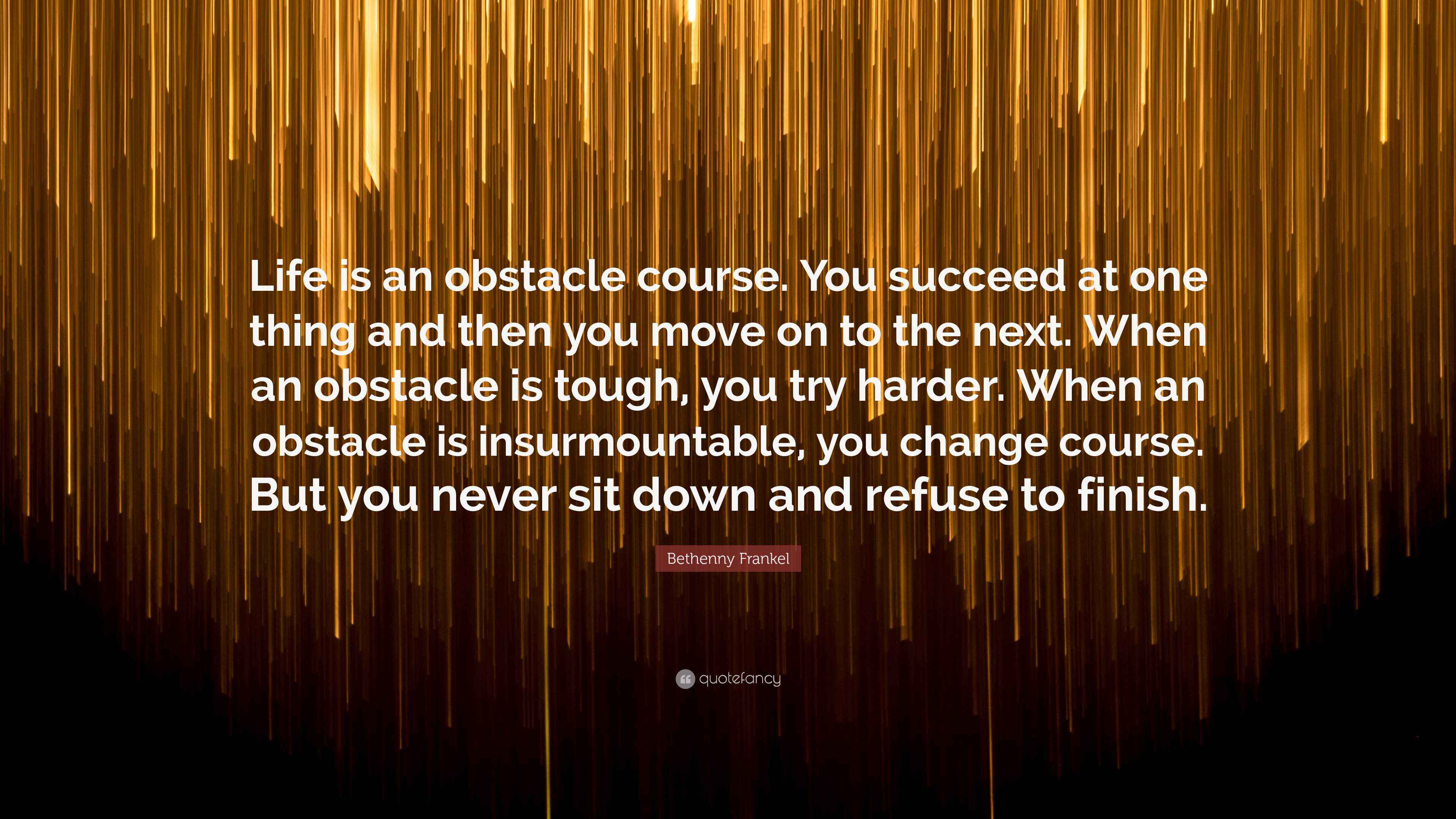 Bethenny Frankel Quote: “Life is an obstacle course. You succeed at one ...