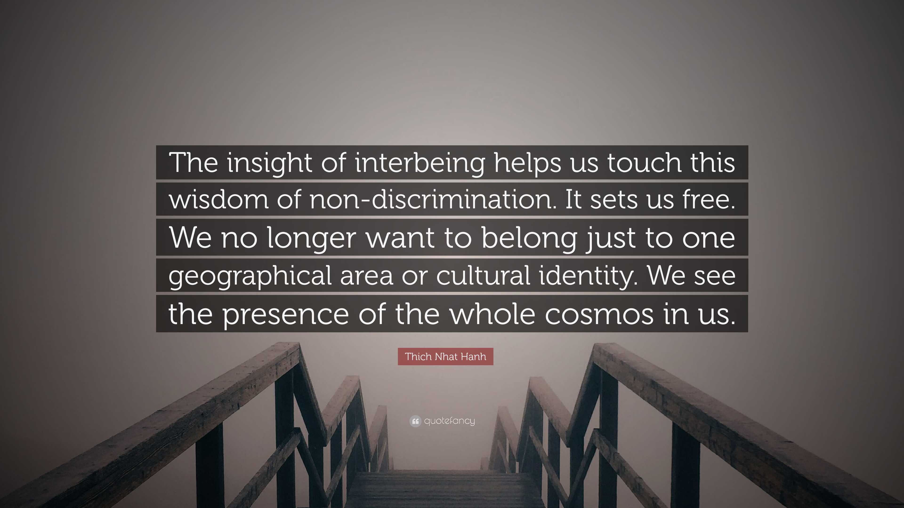 Thich Nhat Hanh Quote: “The insight of interbeing helps us touch this ...