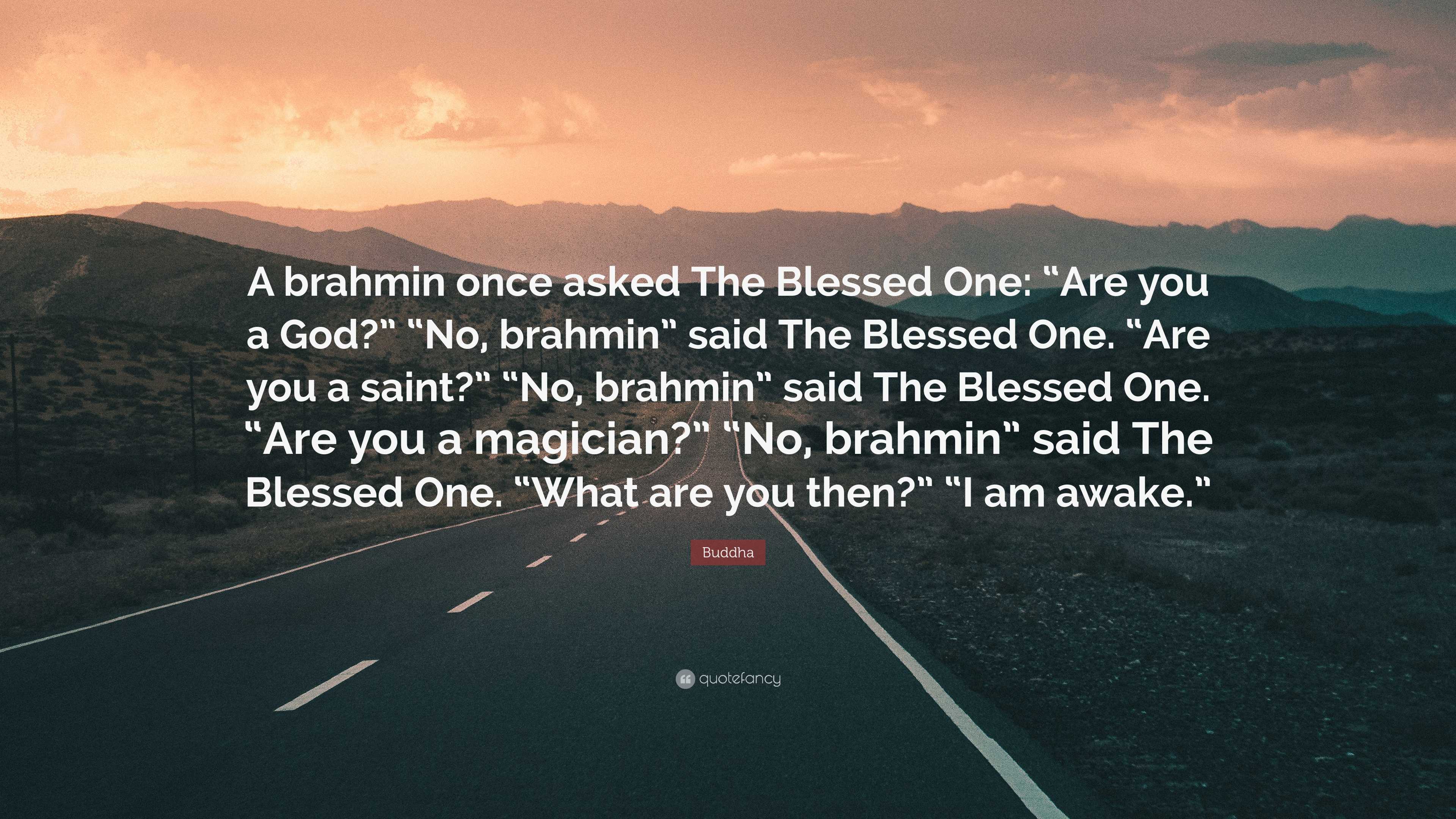 Buddha Quote: “A brahmin once asked The Blessed One: “Are you a God ...