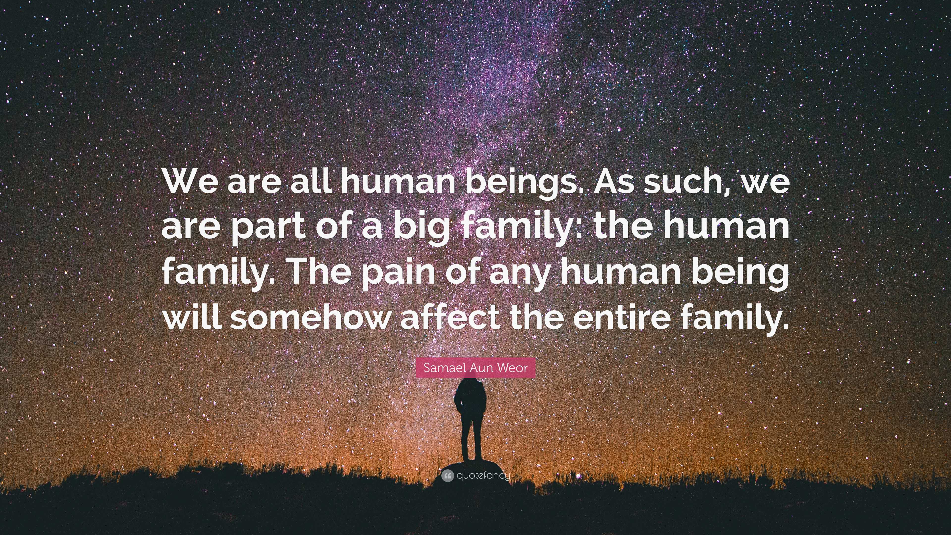 Samael Aun Weor Quote: “We are all human beings. As such, we are part ...
