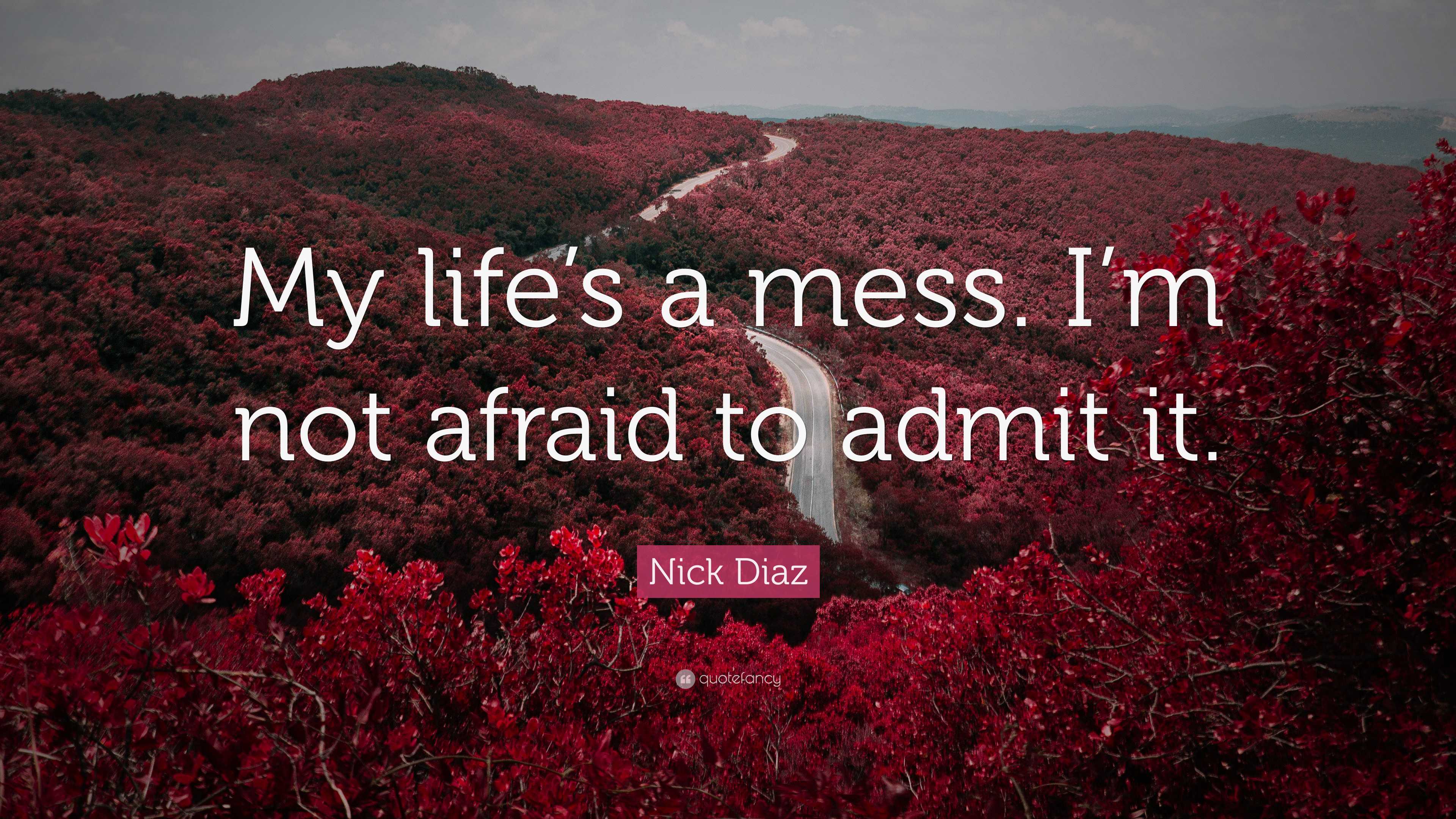 Nick Diaz Quote: “My life’s a mess. I’m not afraid to admit it.”