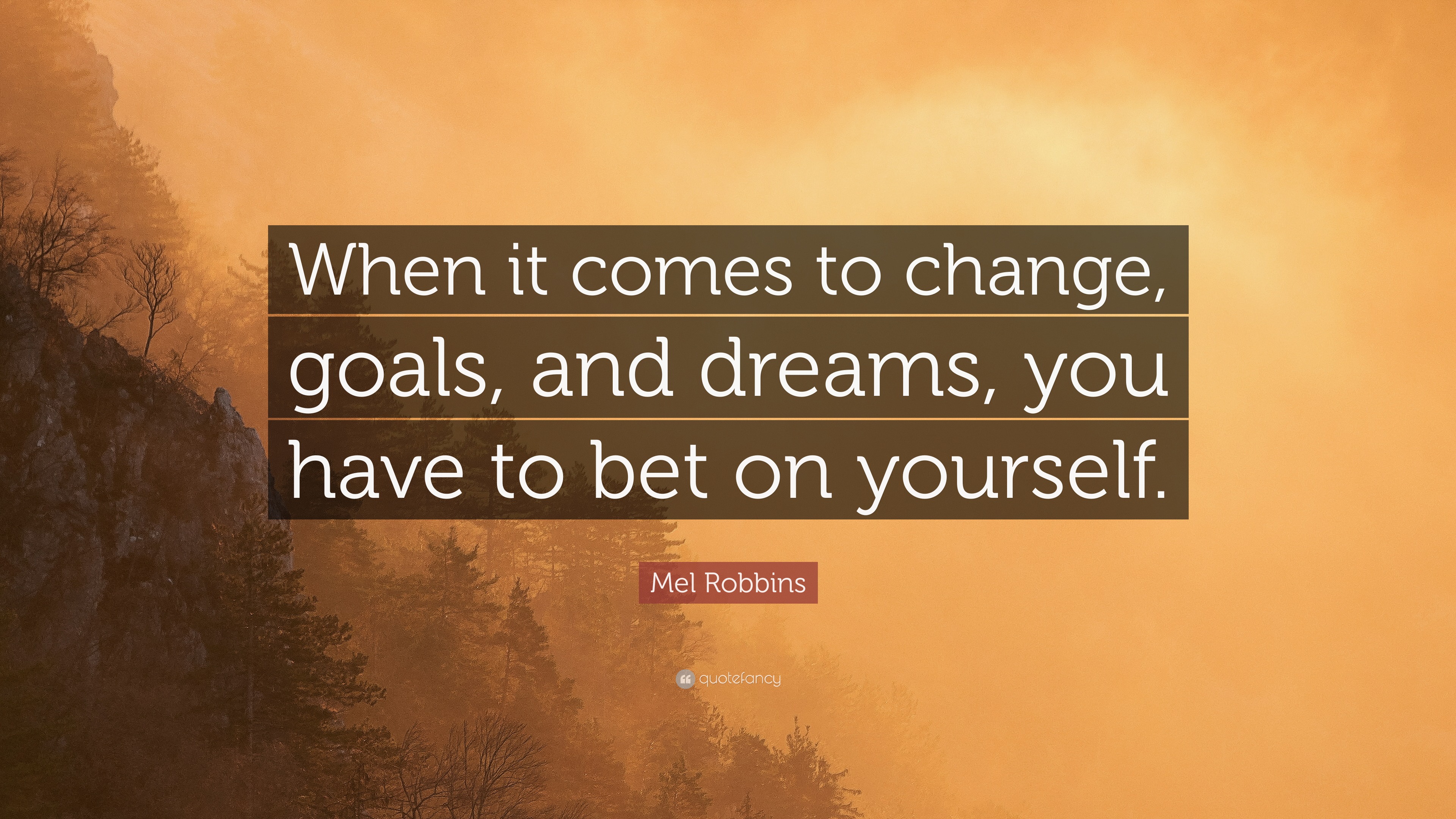 Mel Robbins Quote: “When it comes to change, goals, and dreams, you ...
