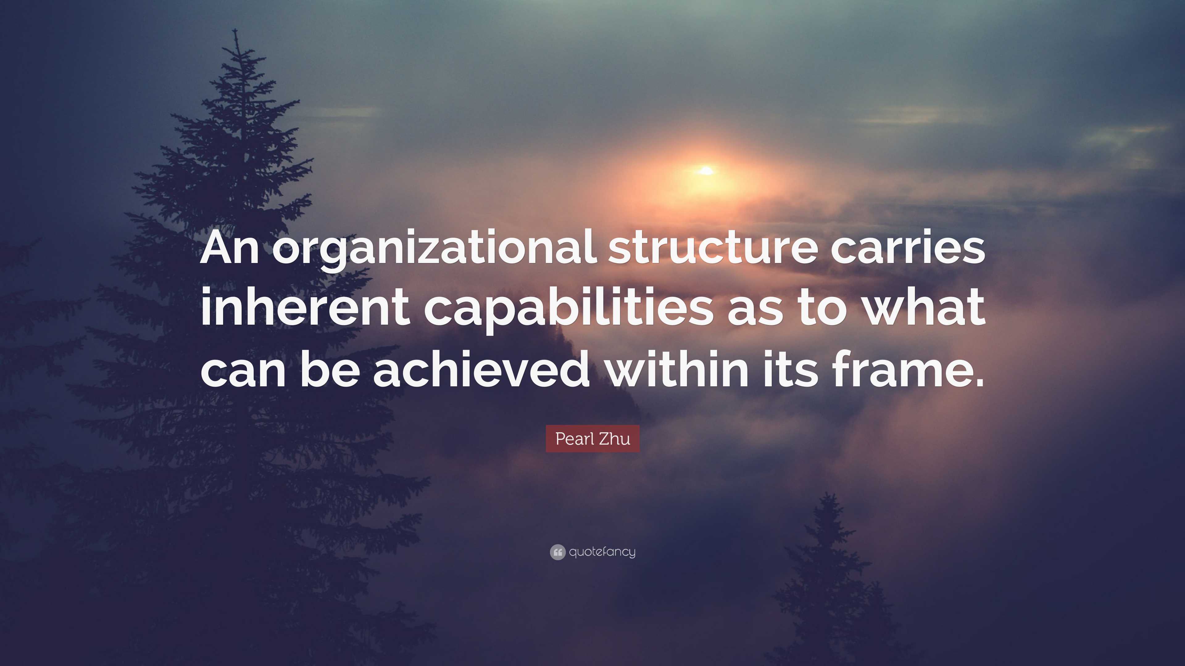 Pearl Zhu Quote: “An organizational structure carries inherent ...