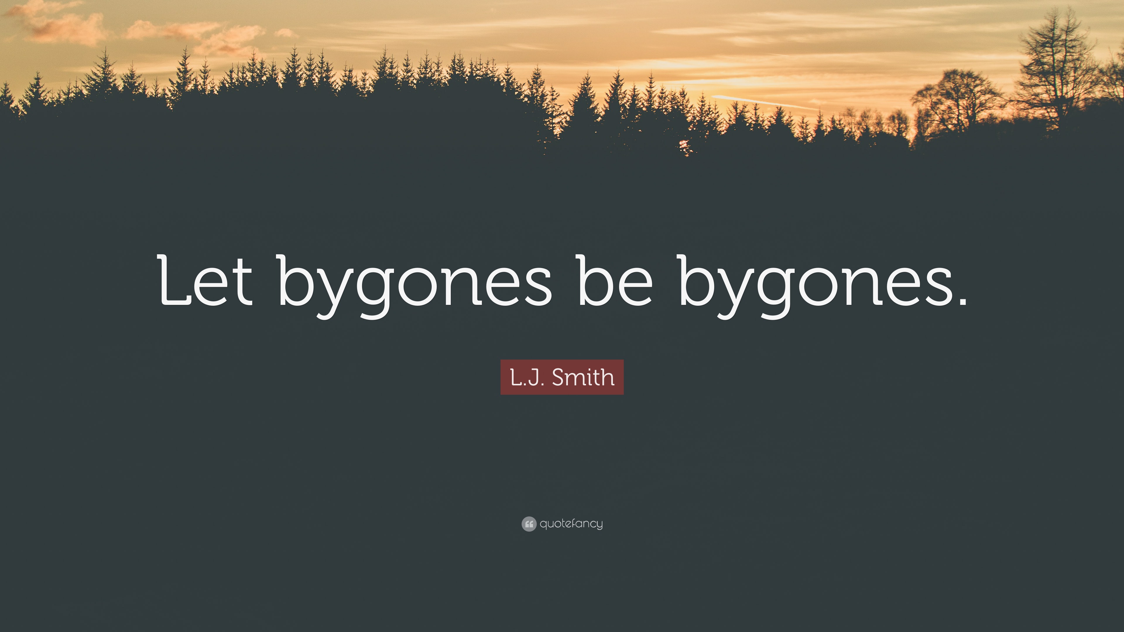L.J. Smith Quote: “Let bygones be bygones.”
