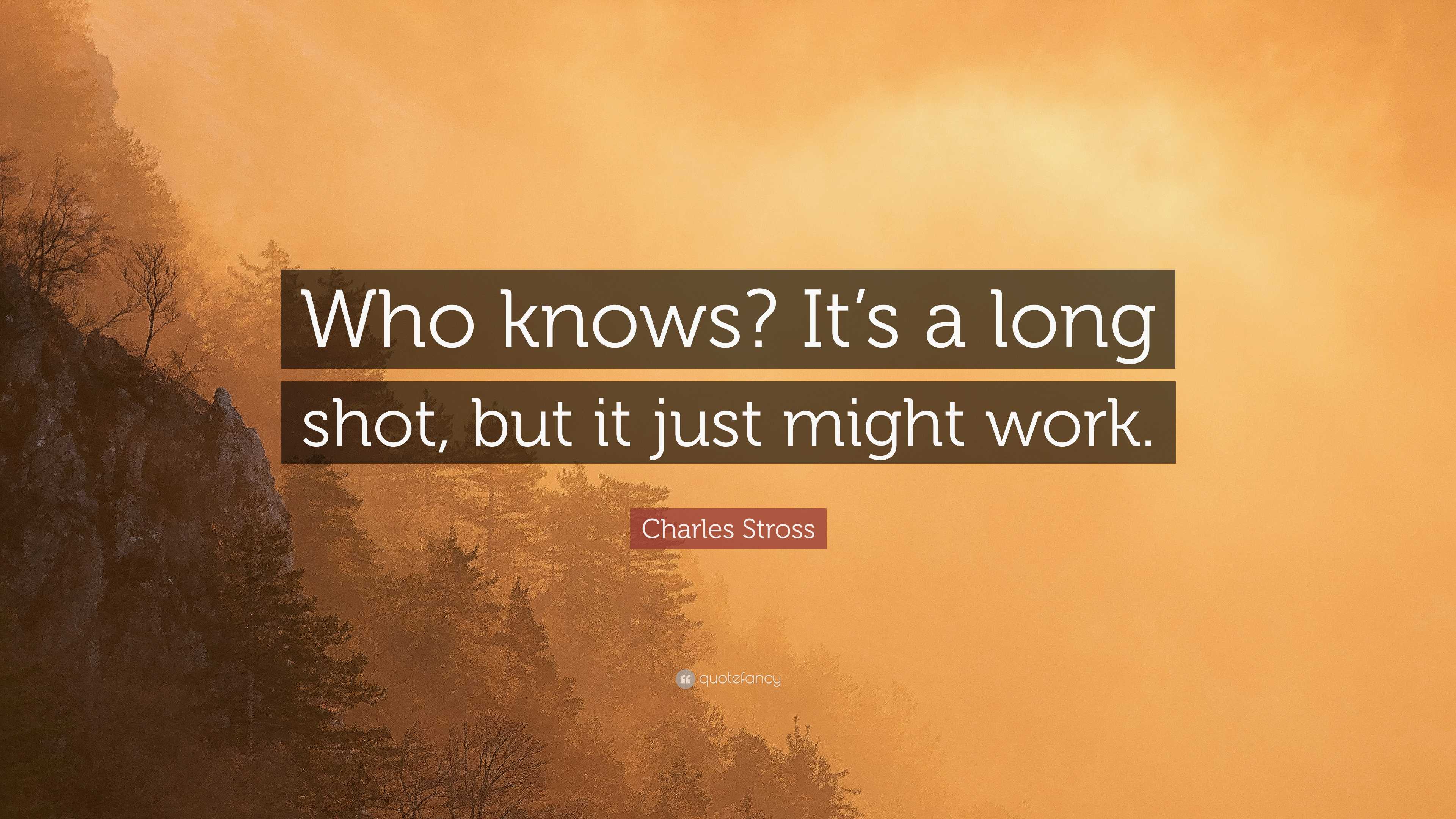 Charles Stross Quote: “Who knows? It’s a long shot, but it just might ...