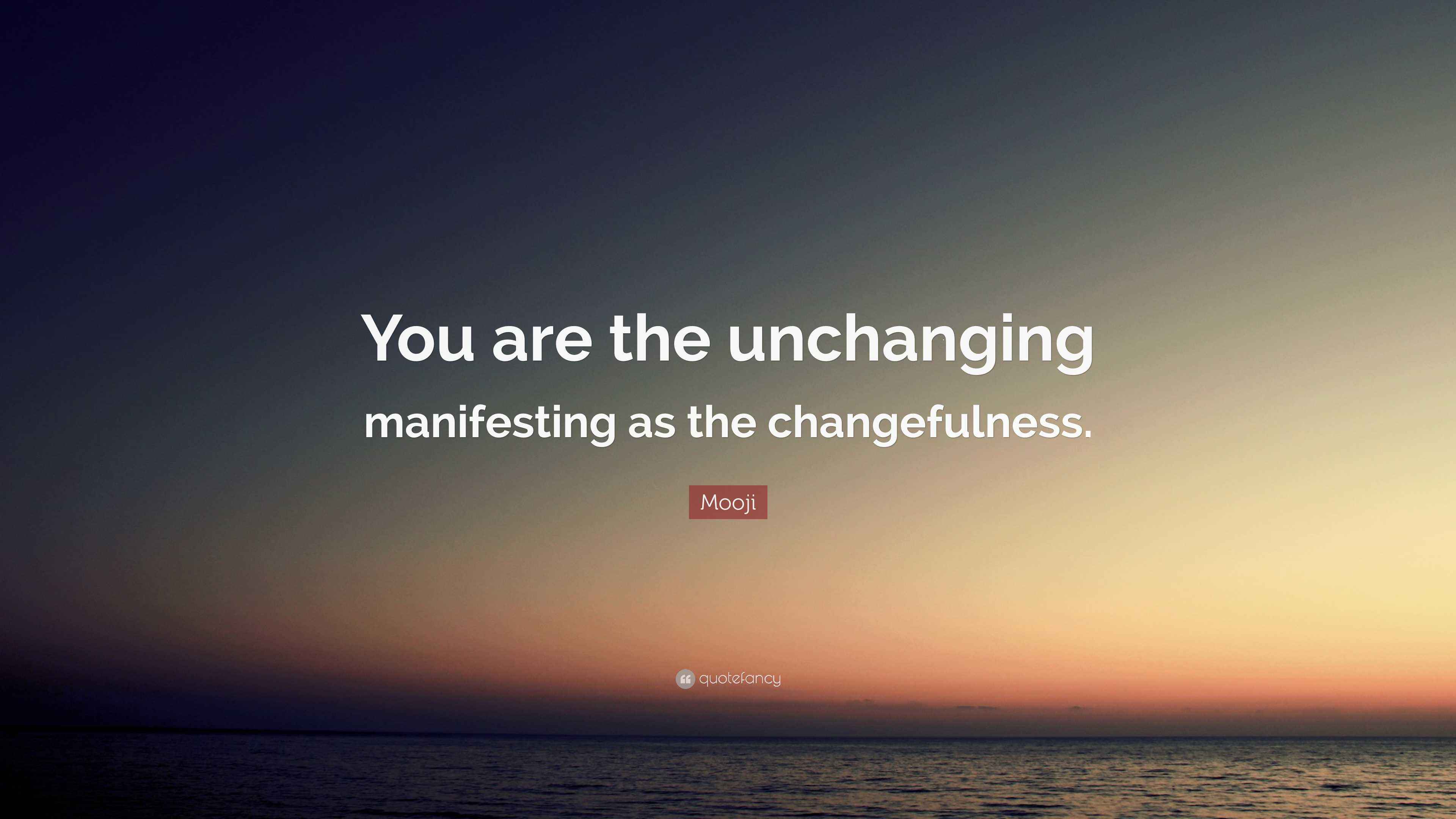 Mooji Quote: “You are the unchanging manifesting as the changefulness.”