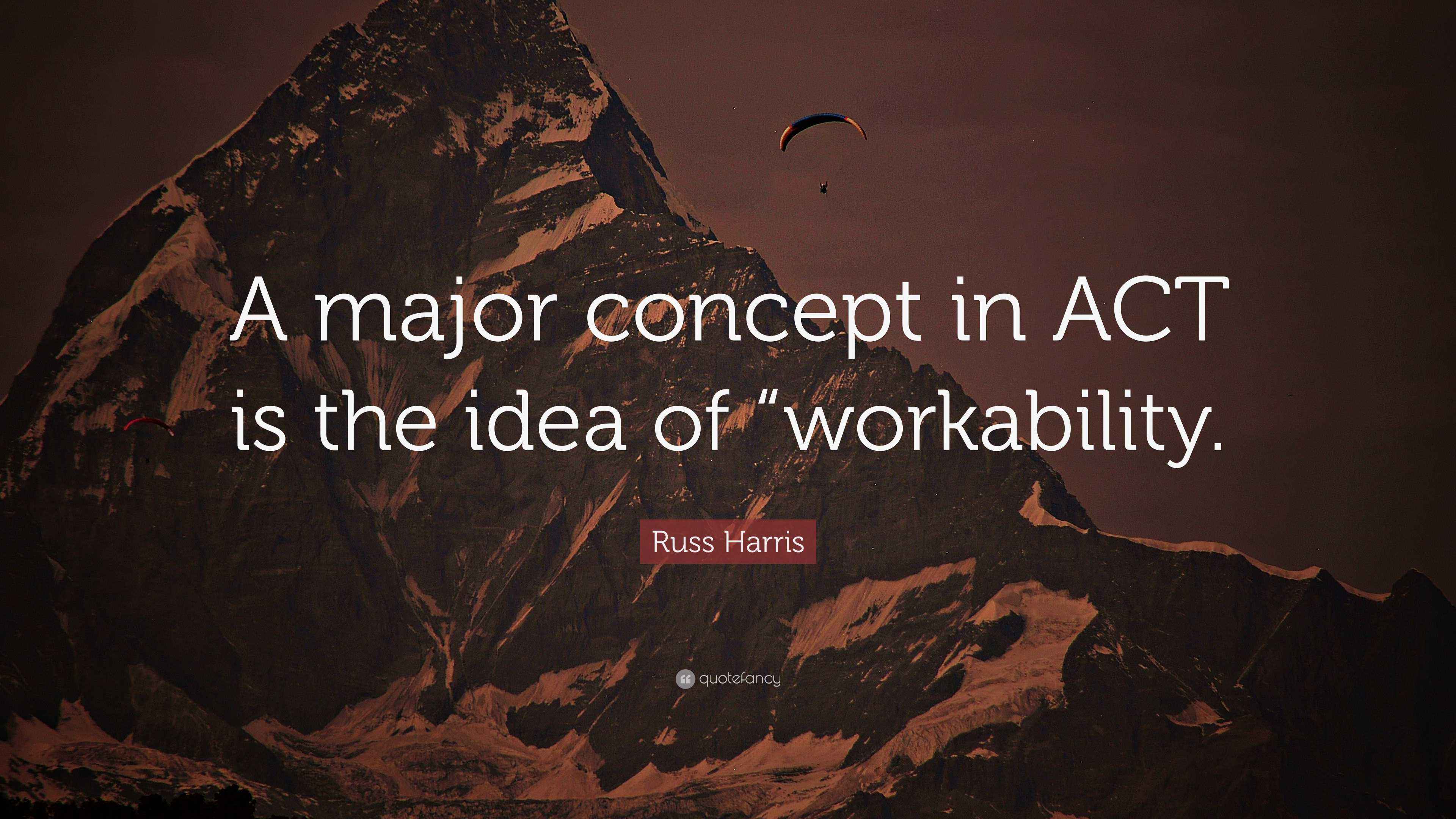 Russ Harris Quote: “A major concept in ACT is the idea of “workability.”