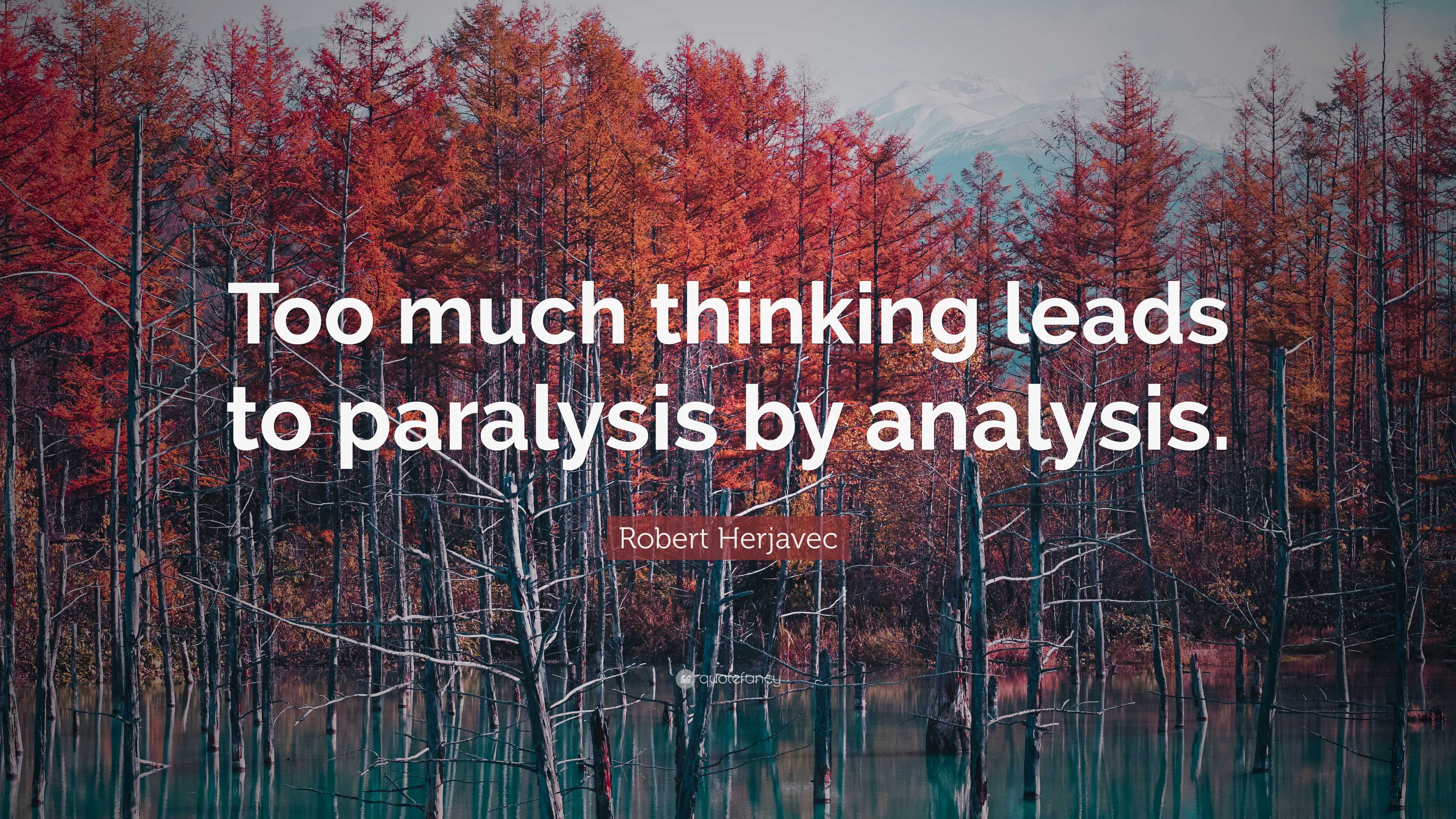 Robert Herjavec Quote: “Too much thinking leads to paralysis by analysis.”