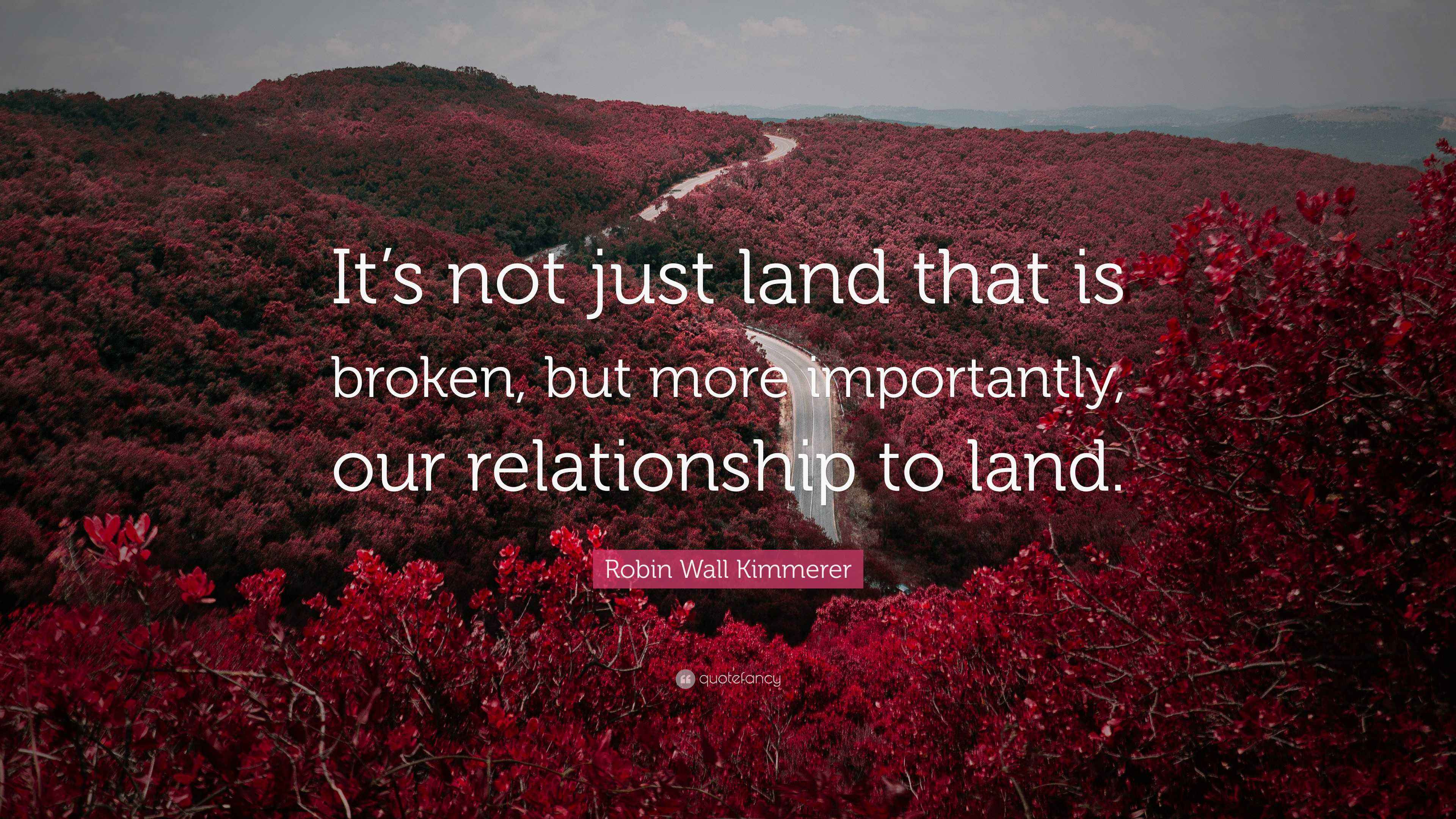 Robin Wall Kimmerer Quote: “It’s not just land that is broken, but more ...