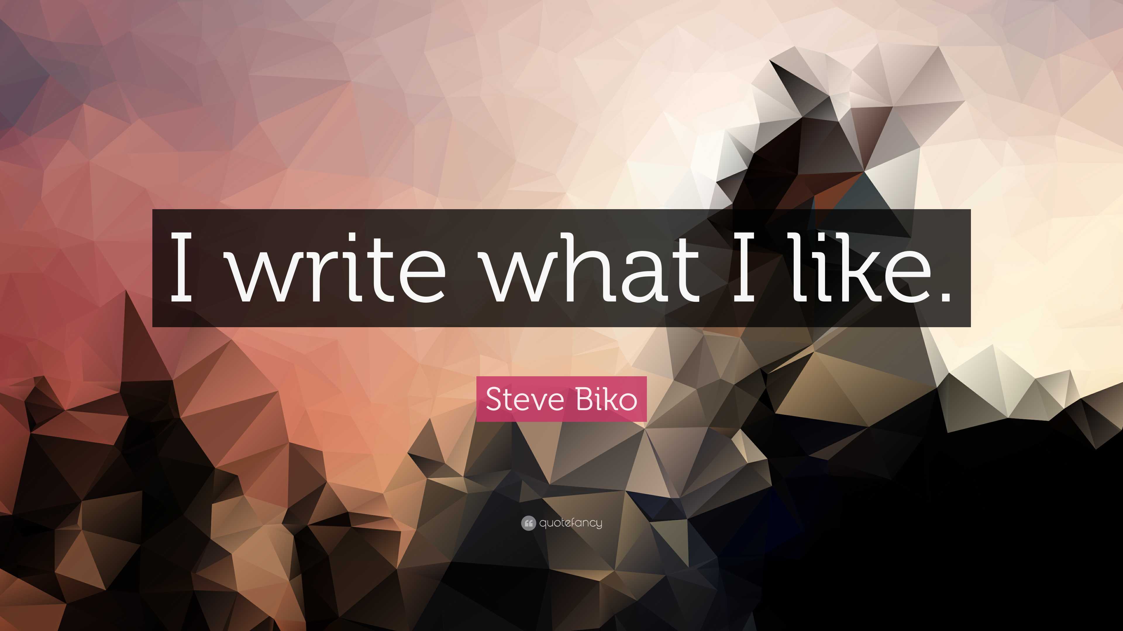 Steve Biko Quote: “I write what I like.”