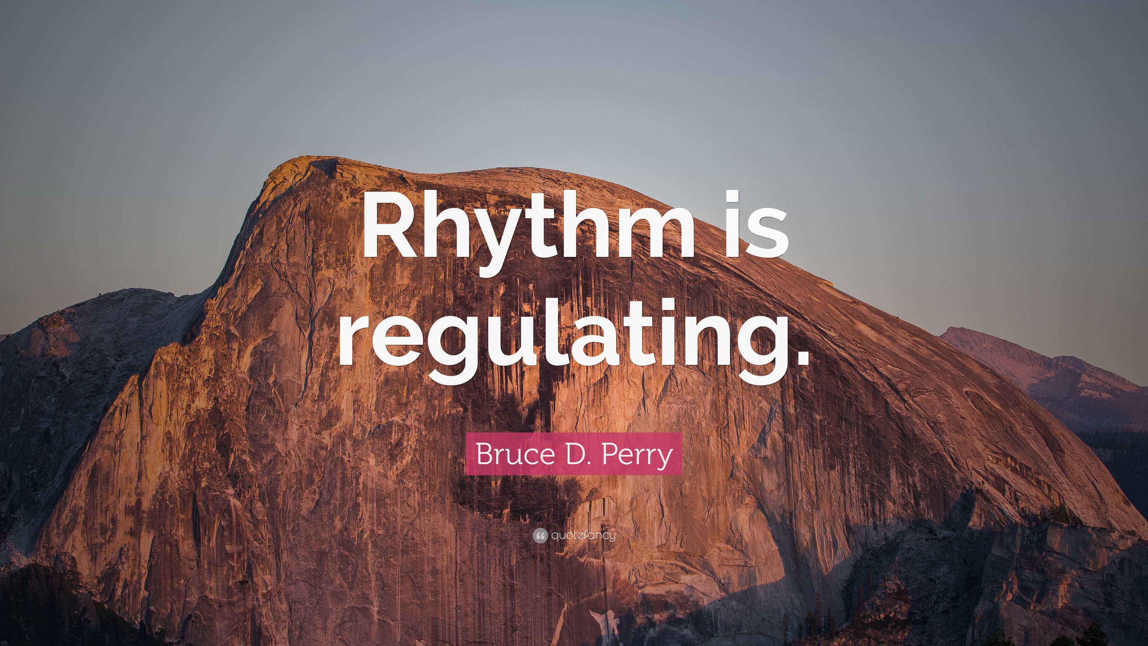 Bruce D. Perry Quote: “Rhythm is regulating.”