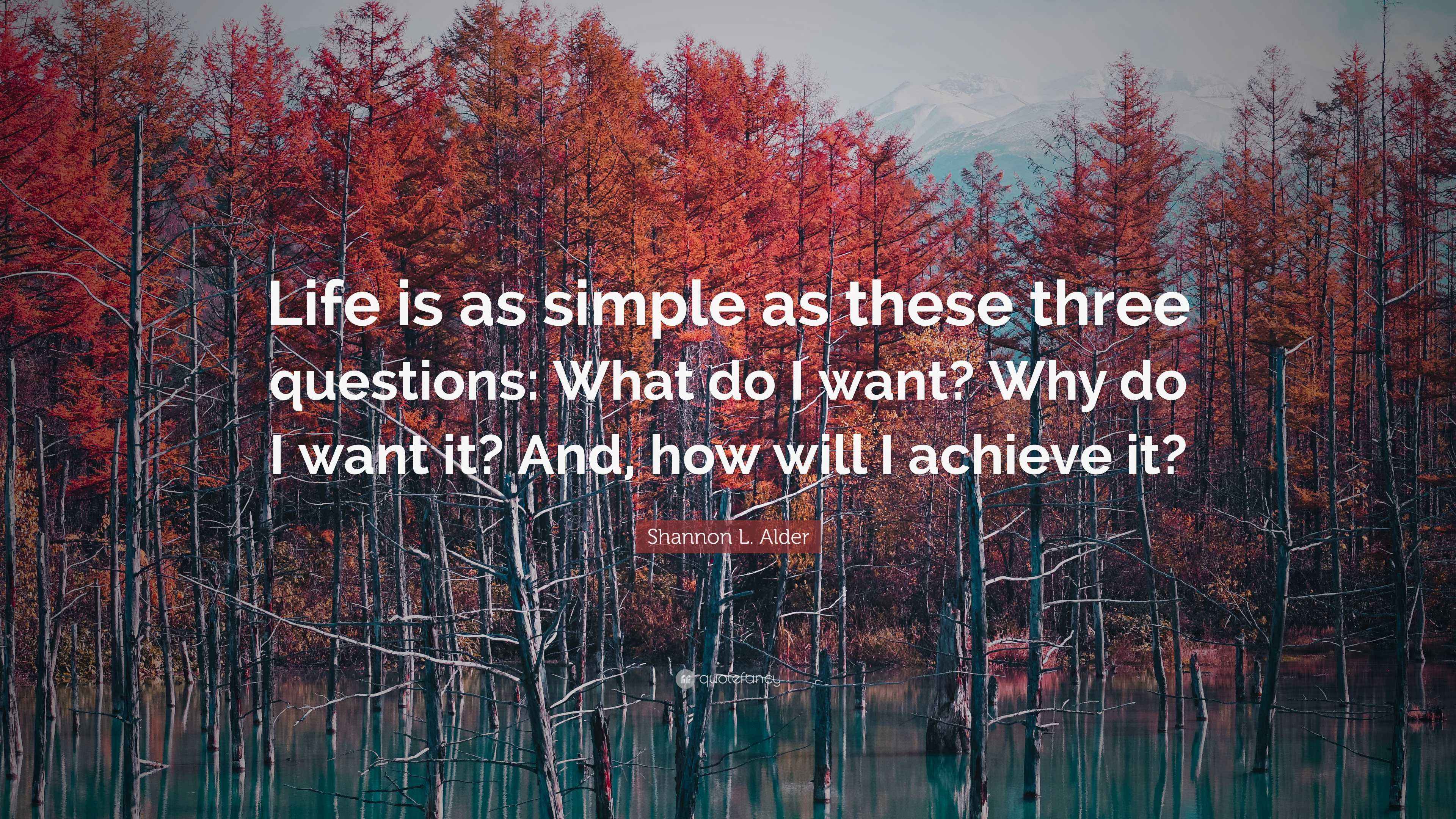 Shannon L. Alder Quote: “Life is as simple as these three questions ...