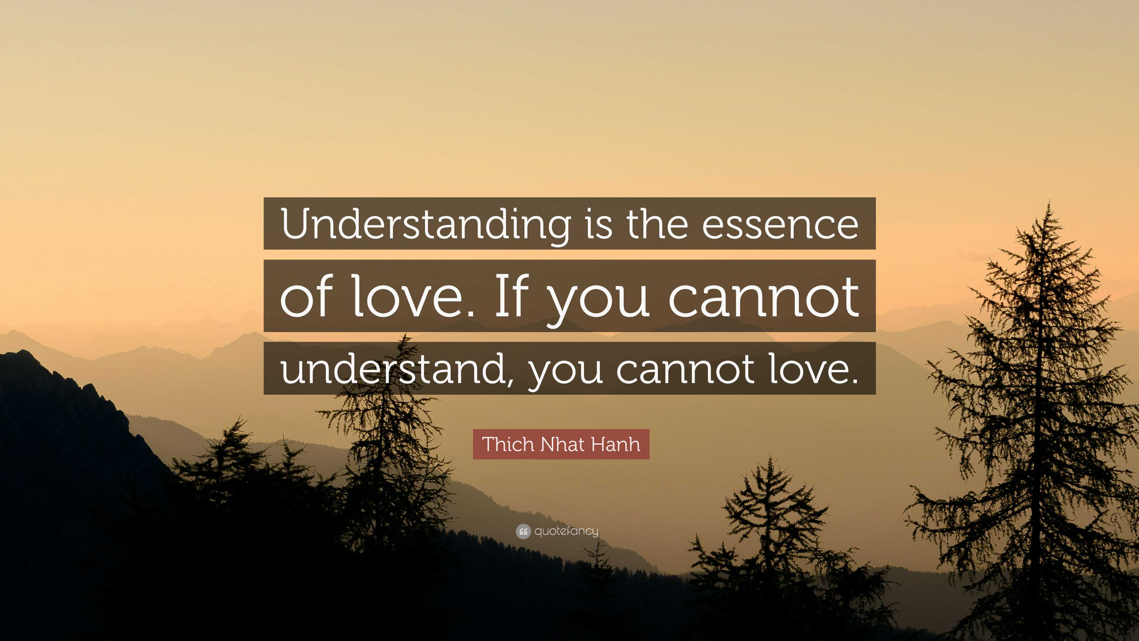Thich Nhat Hanh Quote: “Understanding is the essence of love. If you ...