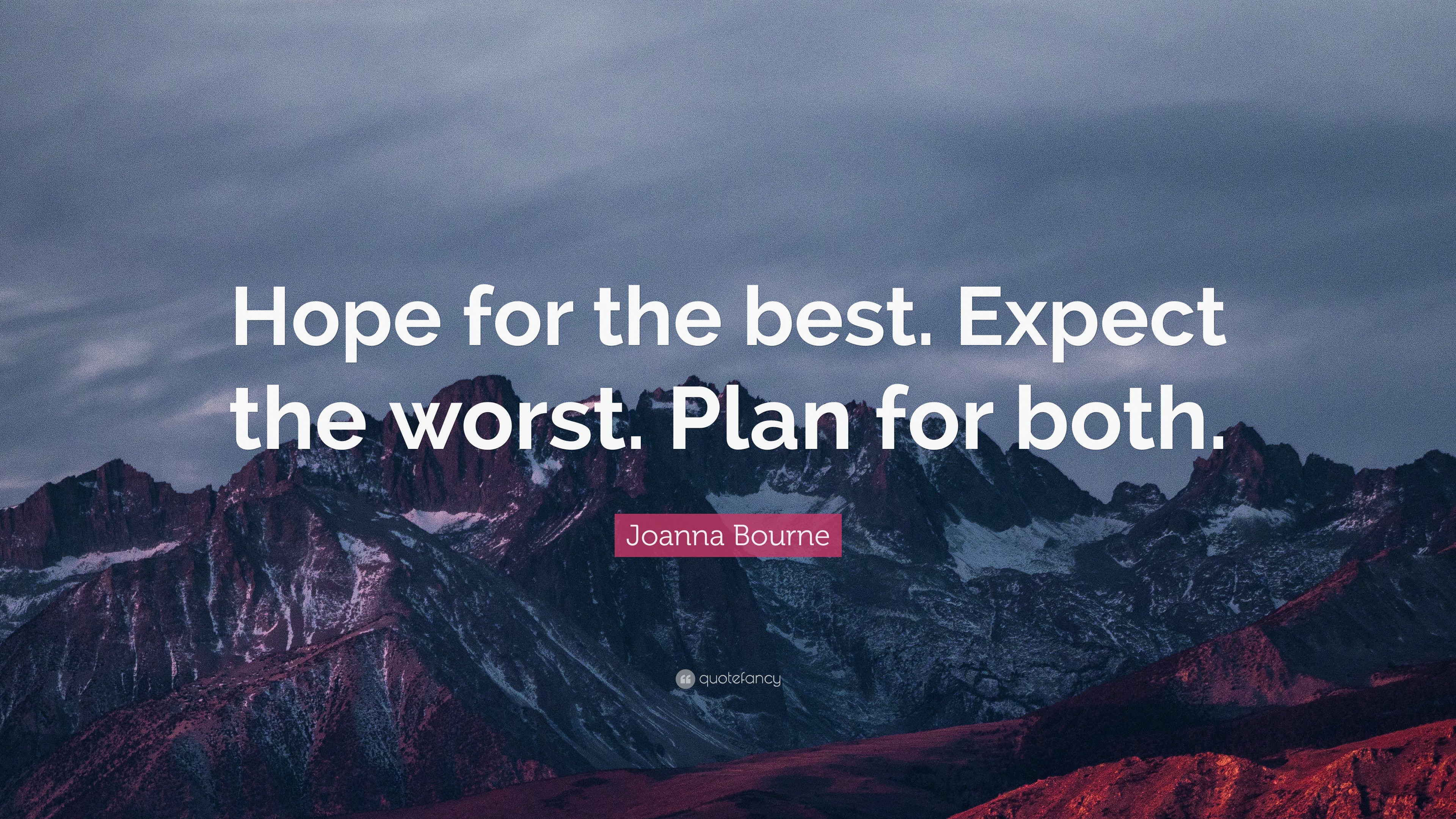 Joanna Bourne Quote: “Hope for the best. Expect the worst. Plan for both.”