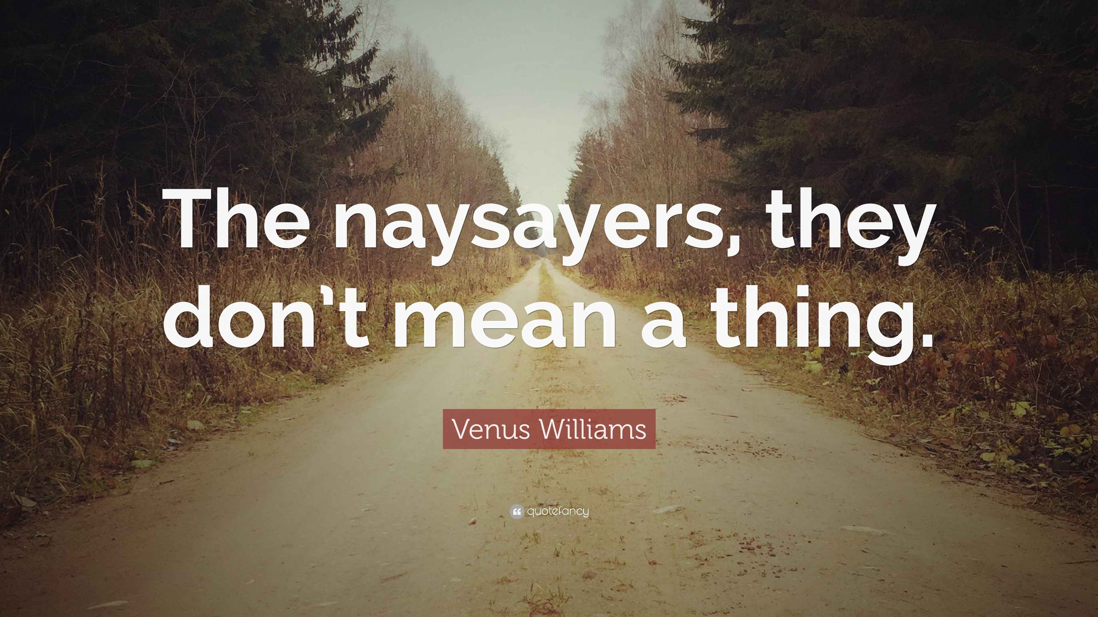 Venus Williams Quote: “The naysayers, they don’t mean a thing.”