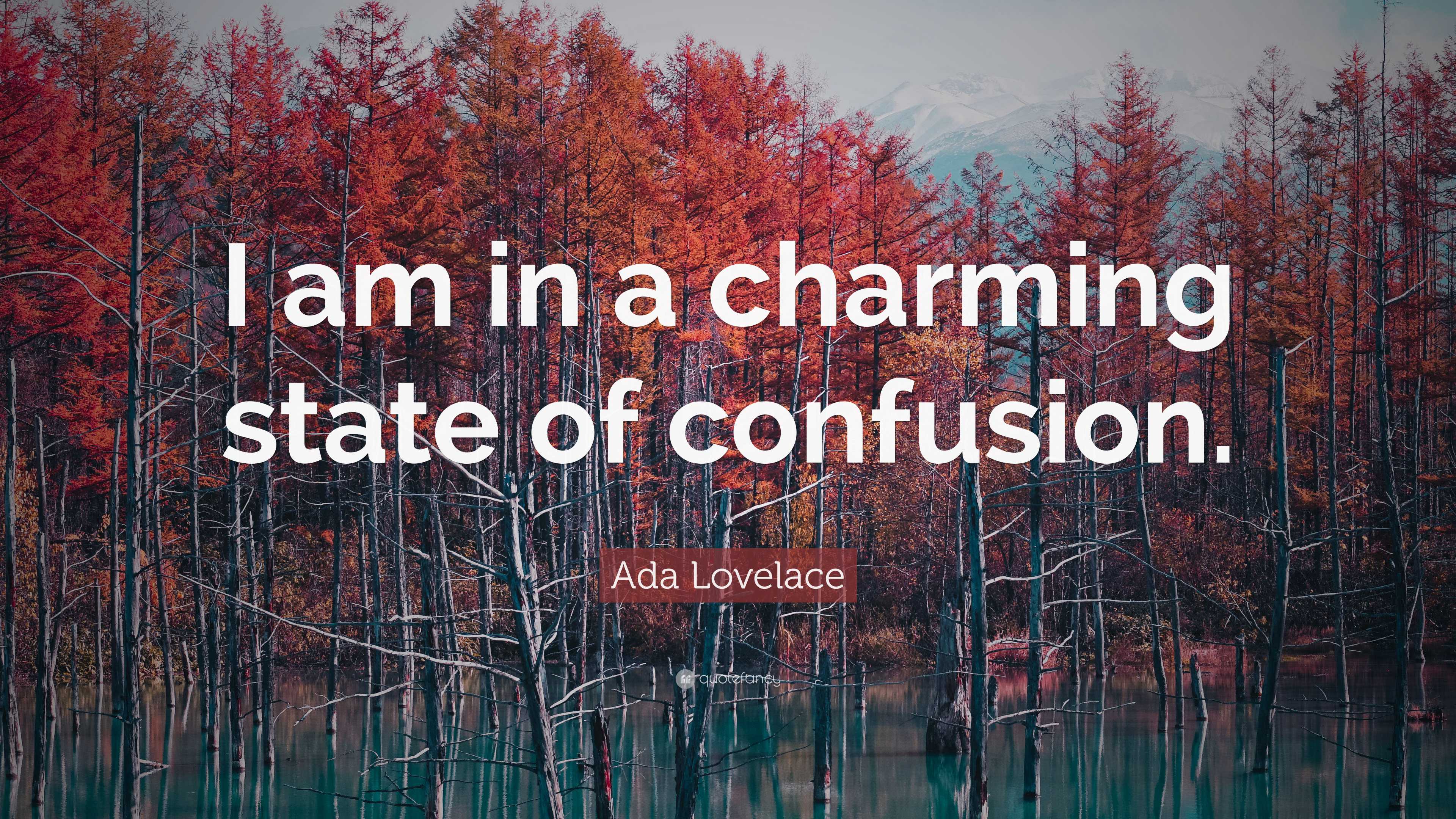 Ada Lovelace Quote: “I am in a charming state of confusion.”