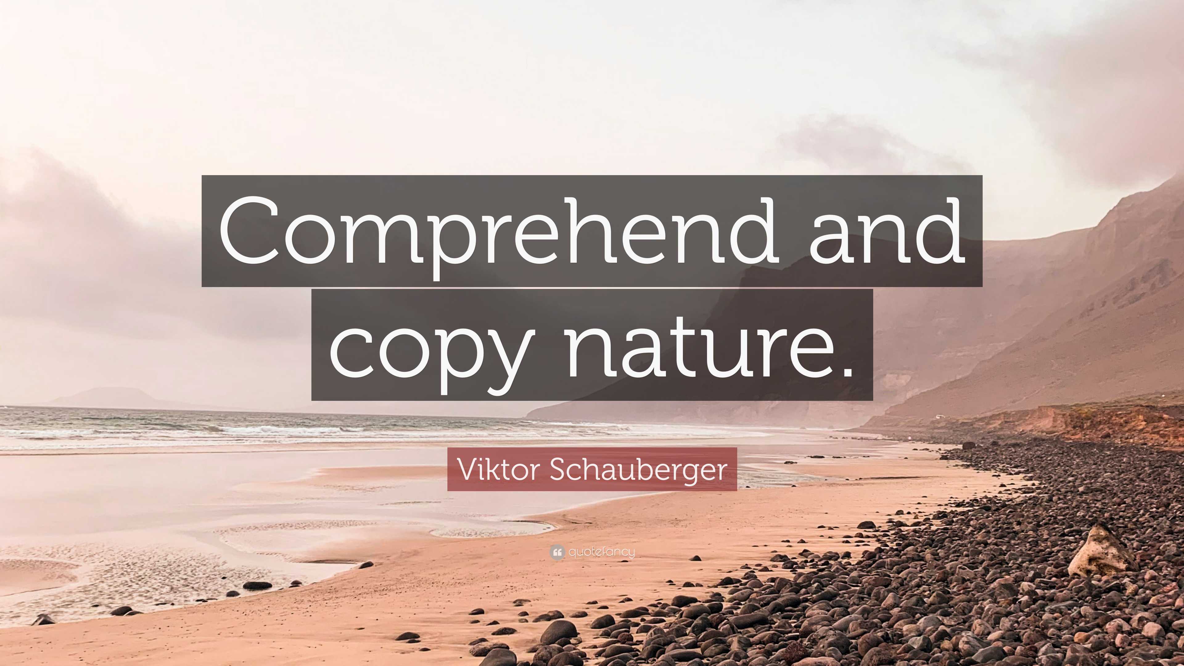 Viktor Schauberger Quote: “Comprehend and copy nature.”