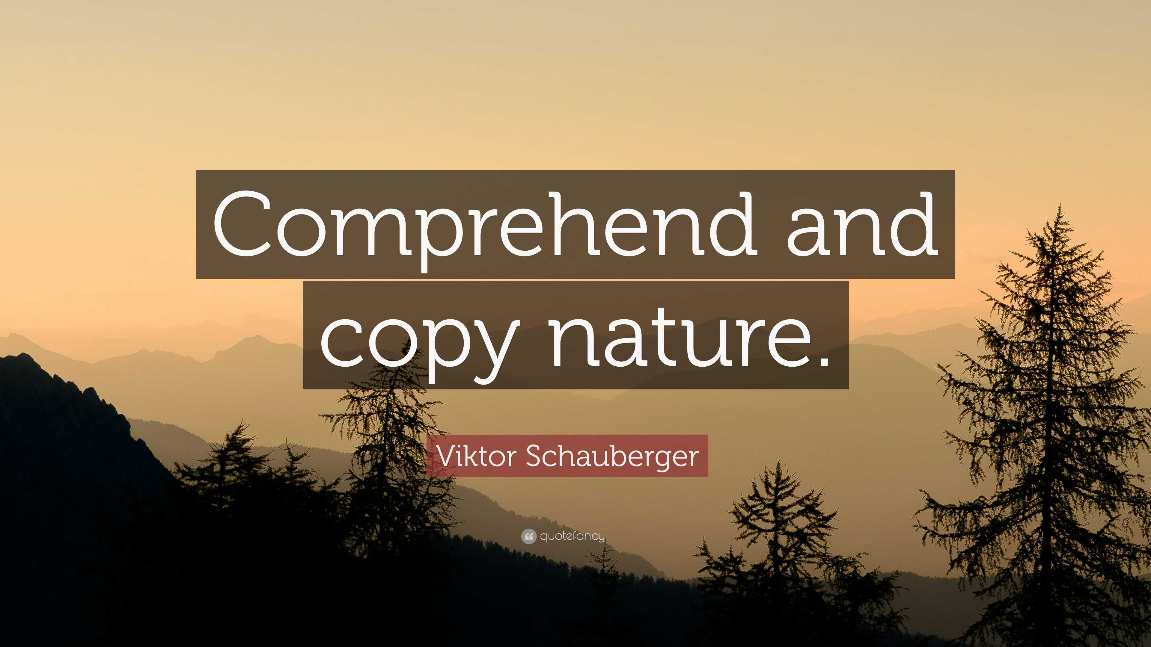 Viktor Schauberger Quote: “Comprehend and copy nature.”