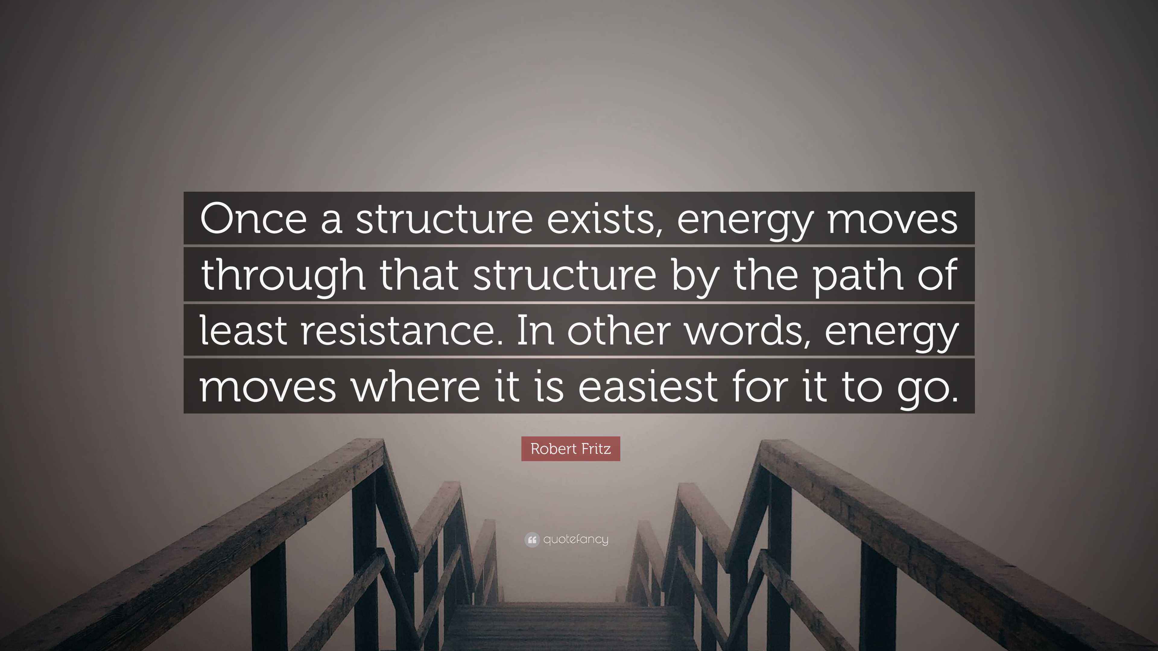 Robert Fritz Quote: “Once a structure exists, energy moves through that ...