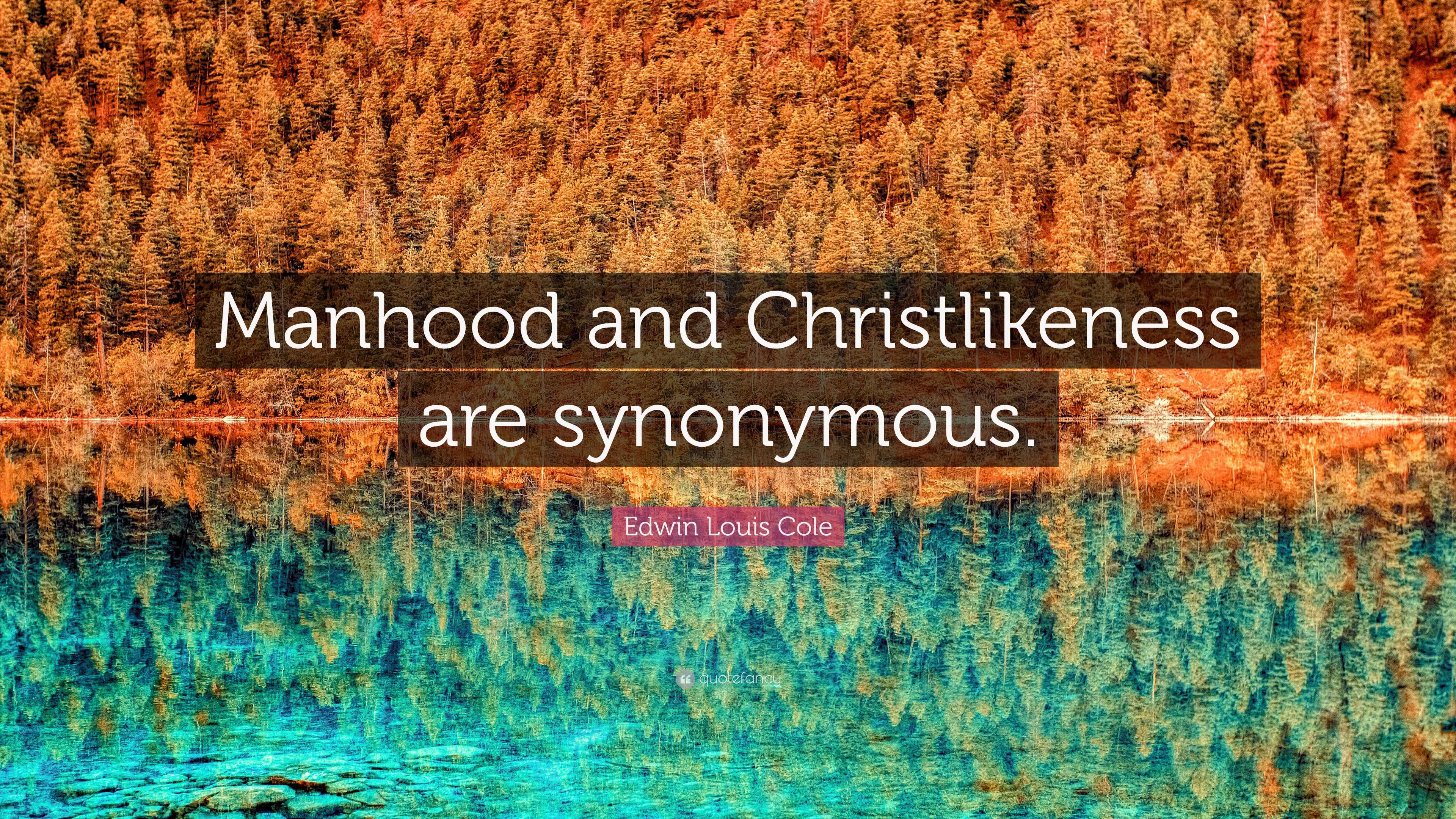 Edwin Louis Cole Quote: “Manhood and Christlikeness are synonymous.”