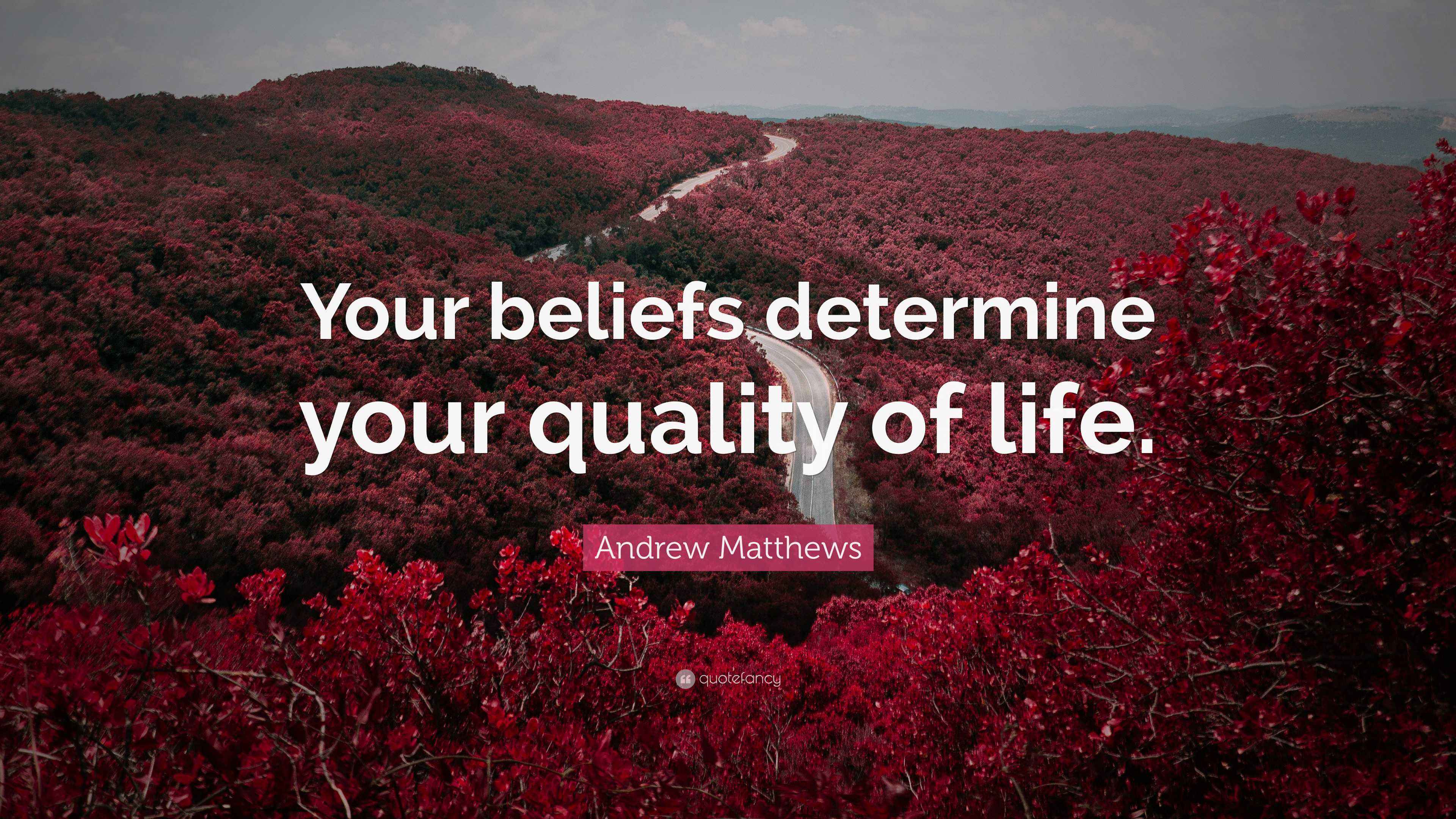 Andrew Matthews Quote: “Your beliefs determine your quality of life.”