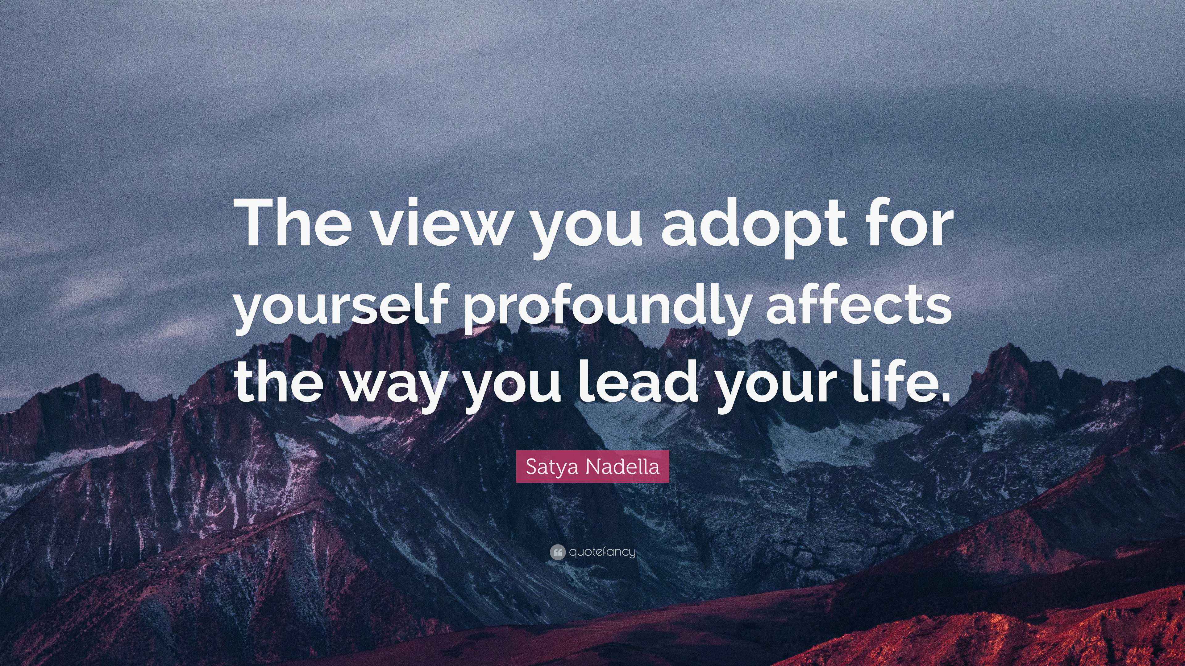 Satya Nadella Quote: “The view you adopt for yourself profoundly ...