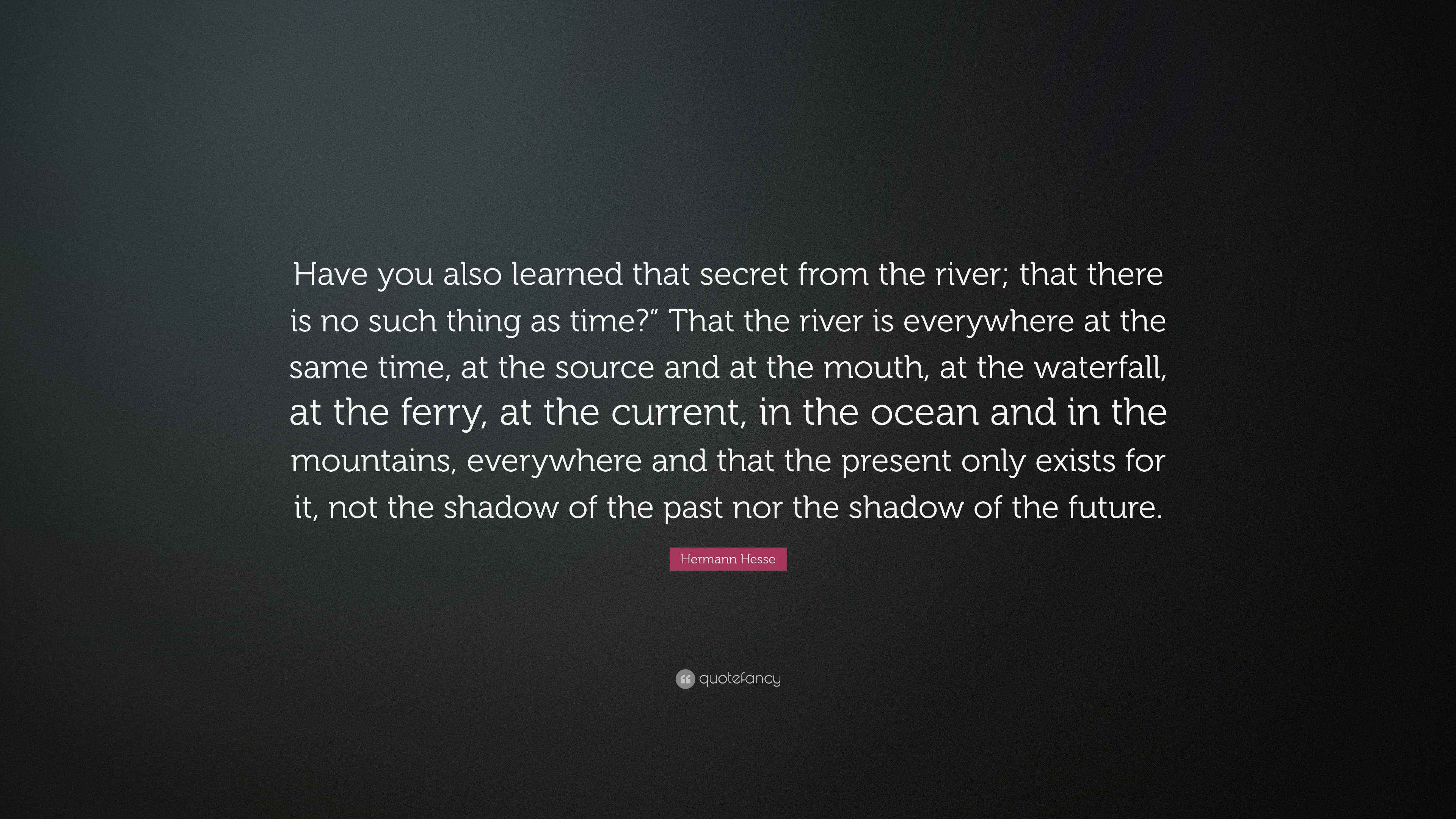 Hermann Hesse Quote: “Have you also learned that secret from the river ...