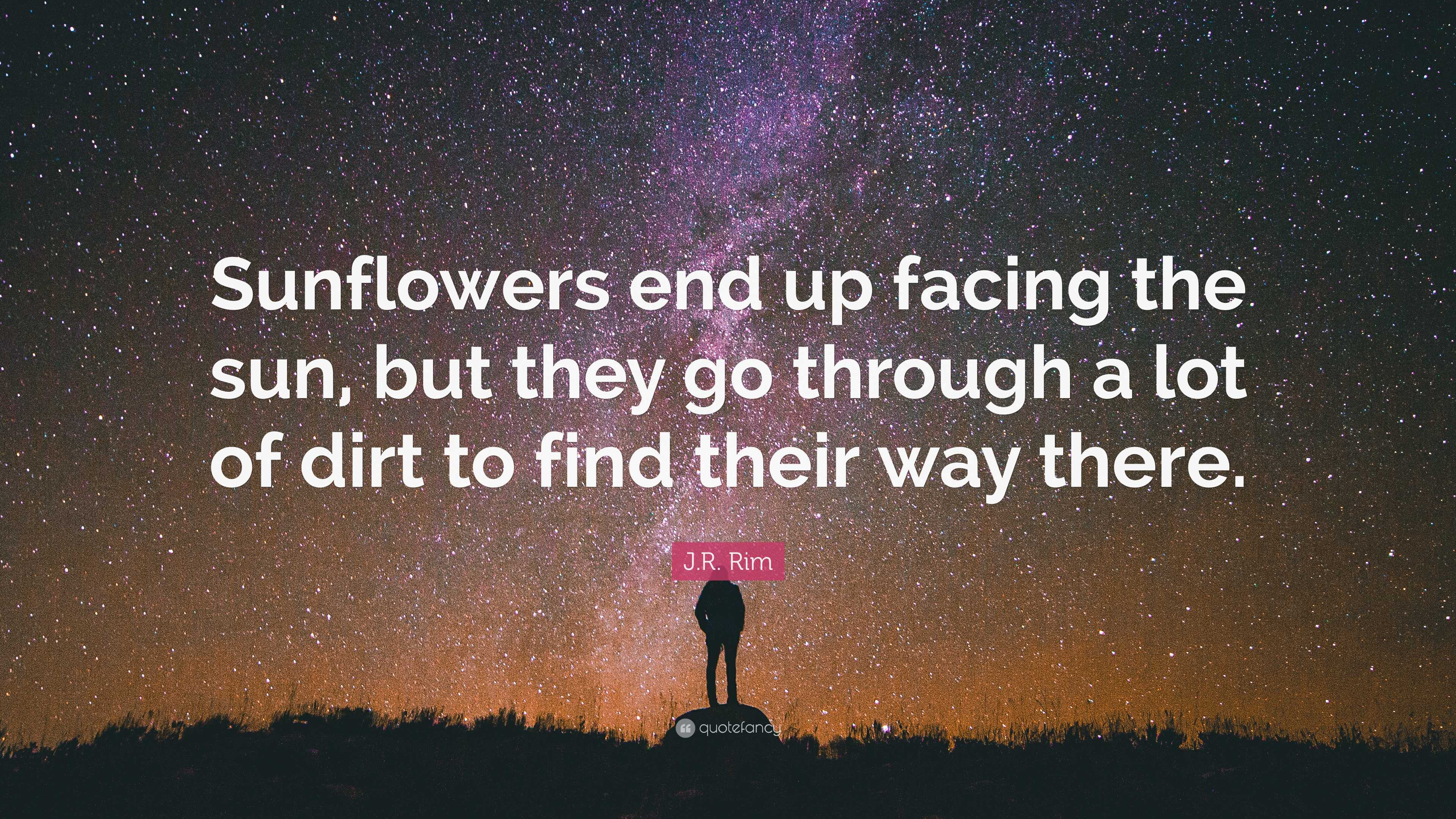 J.R. Rim Quote: “Sunflowers end up facing the sun, but they go through ...