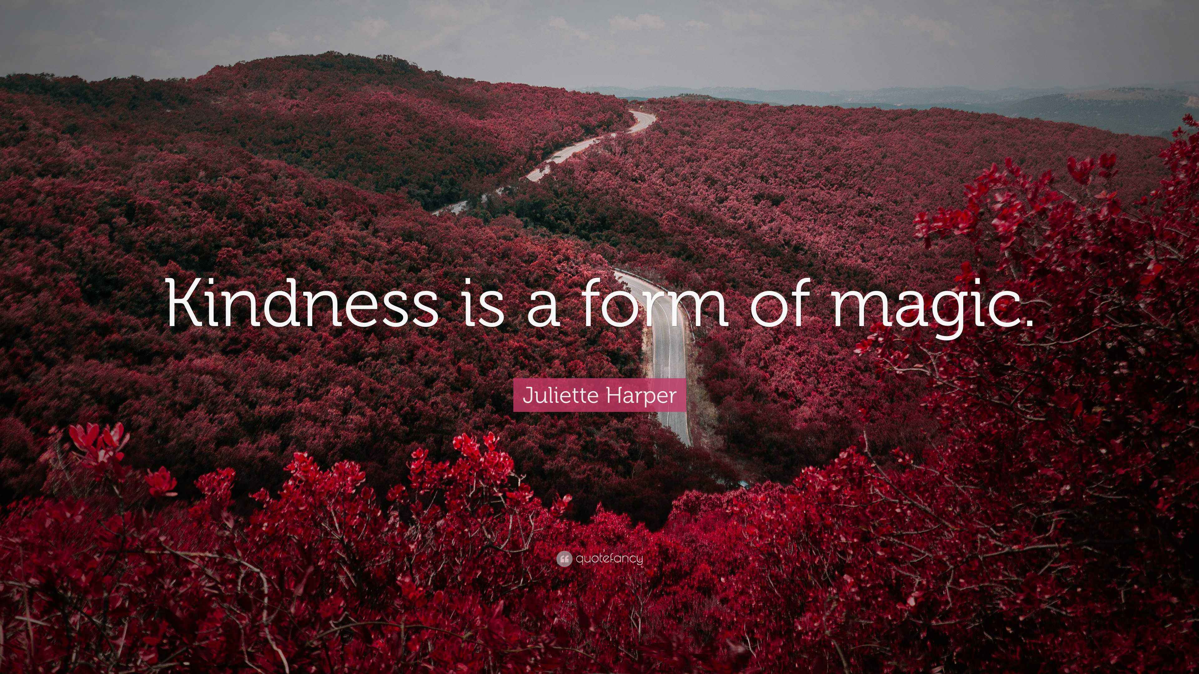 Juliette Harper Quote: “Kindness is a form of magic.”