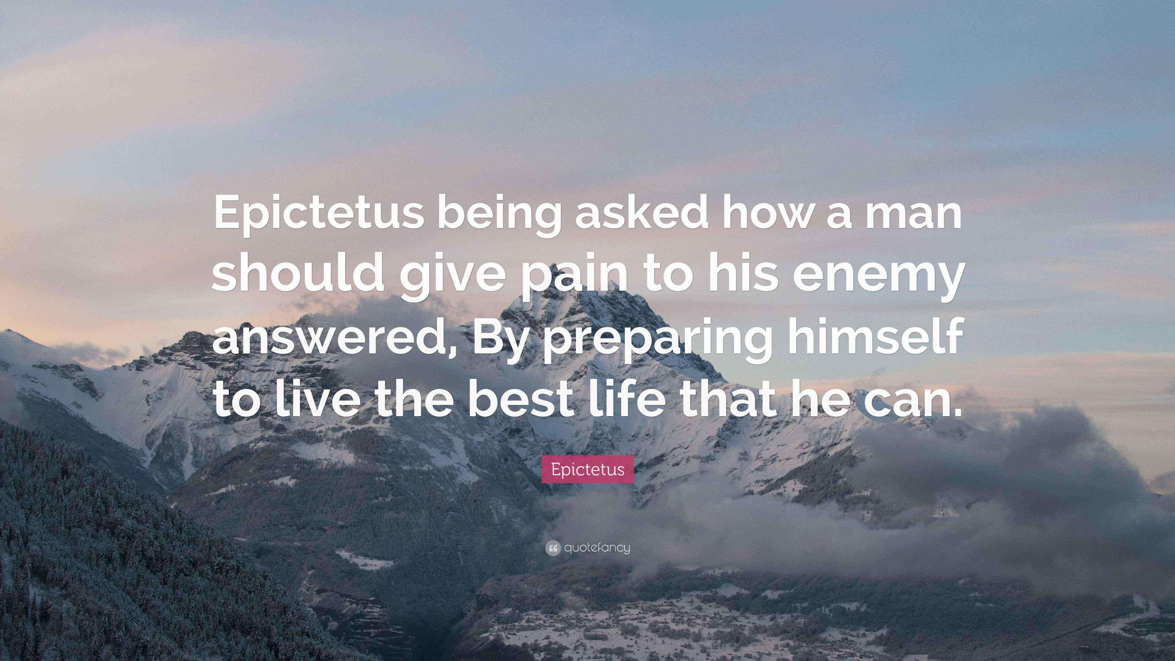 Epictetus Quote: “Epictetus being asked how a man should give pain to ...