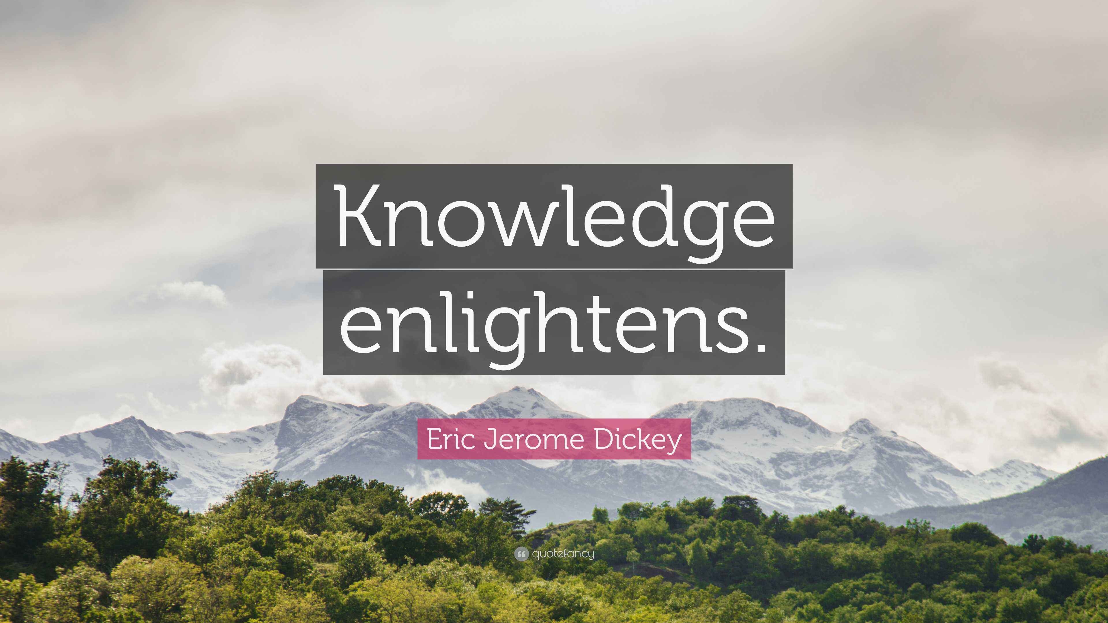 Eric Jerome Dickey Quote: “Knowledge enlightens.”