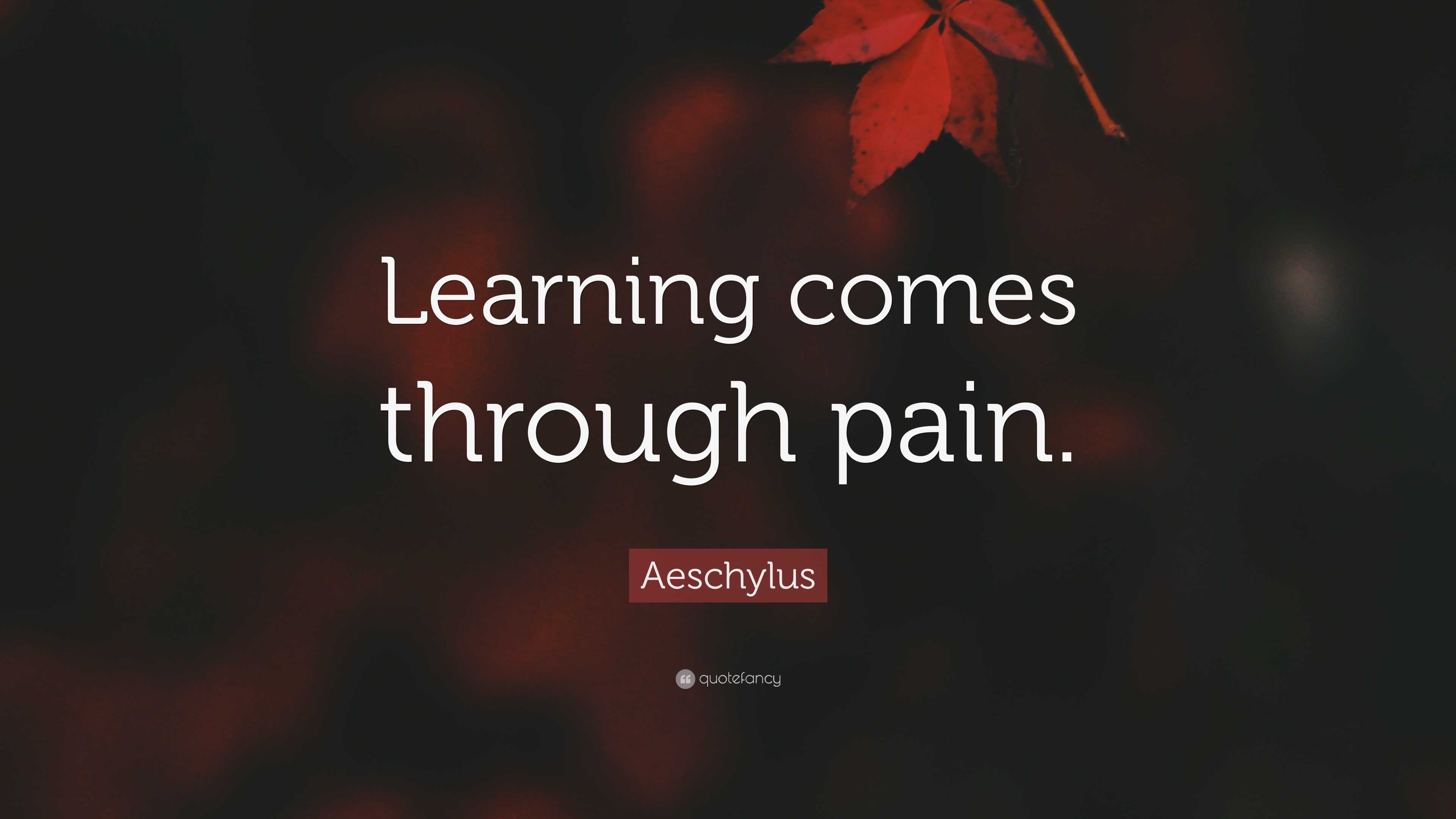 Aeschylus Quote: “Learning comes through pain.”