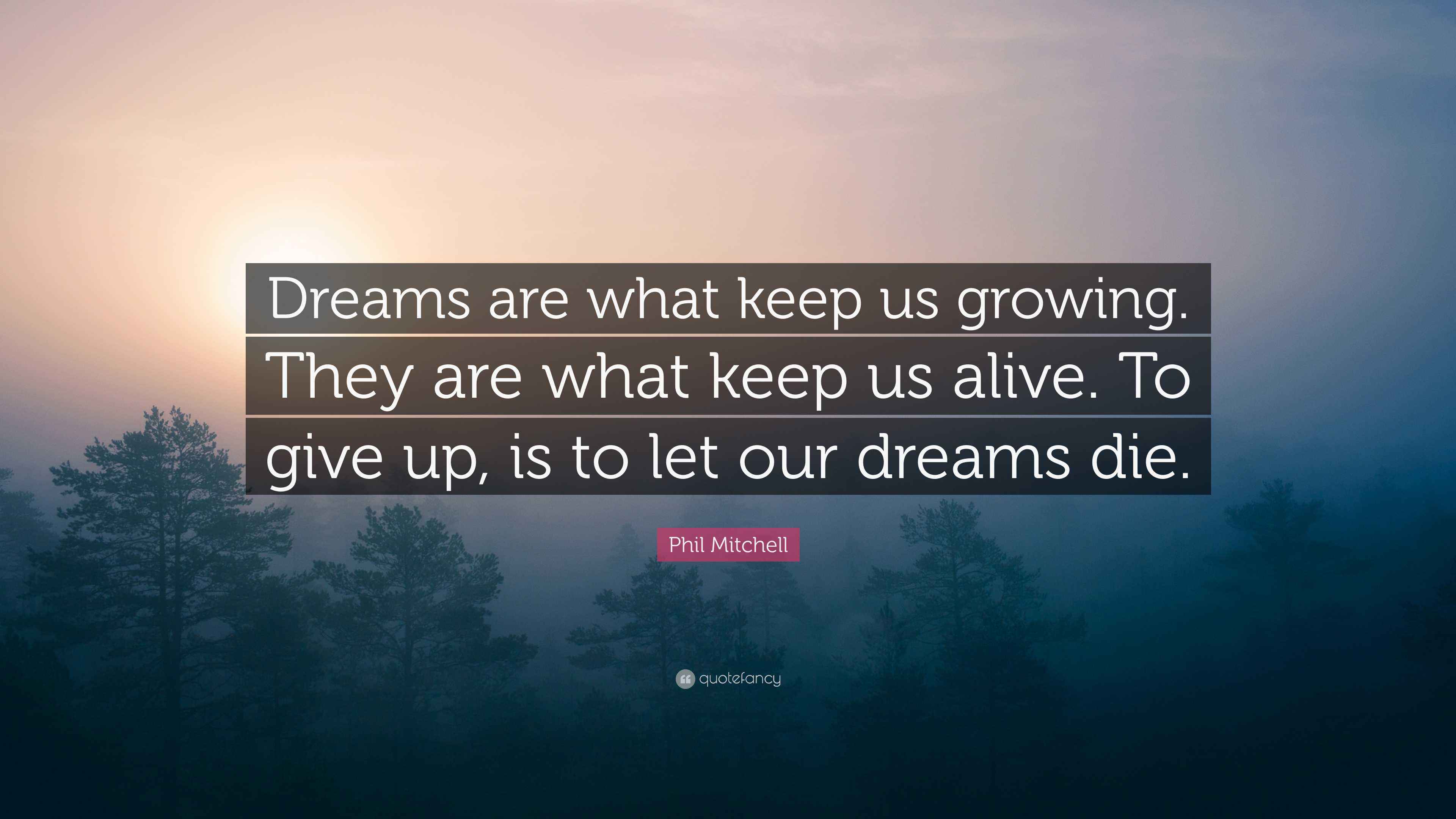 Phil Mitchell Quote: “Dreams are what keep us growing. They are what ...