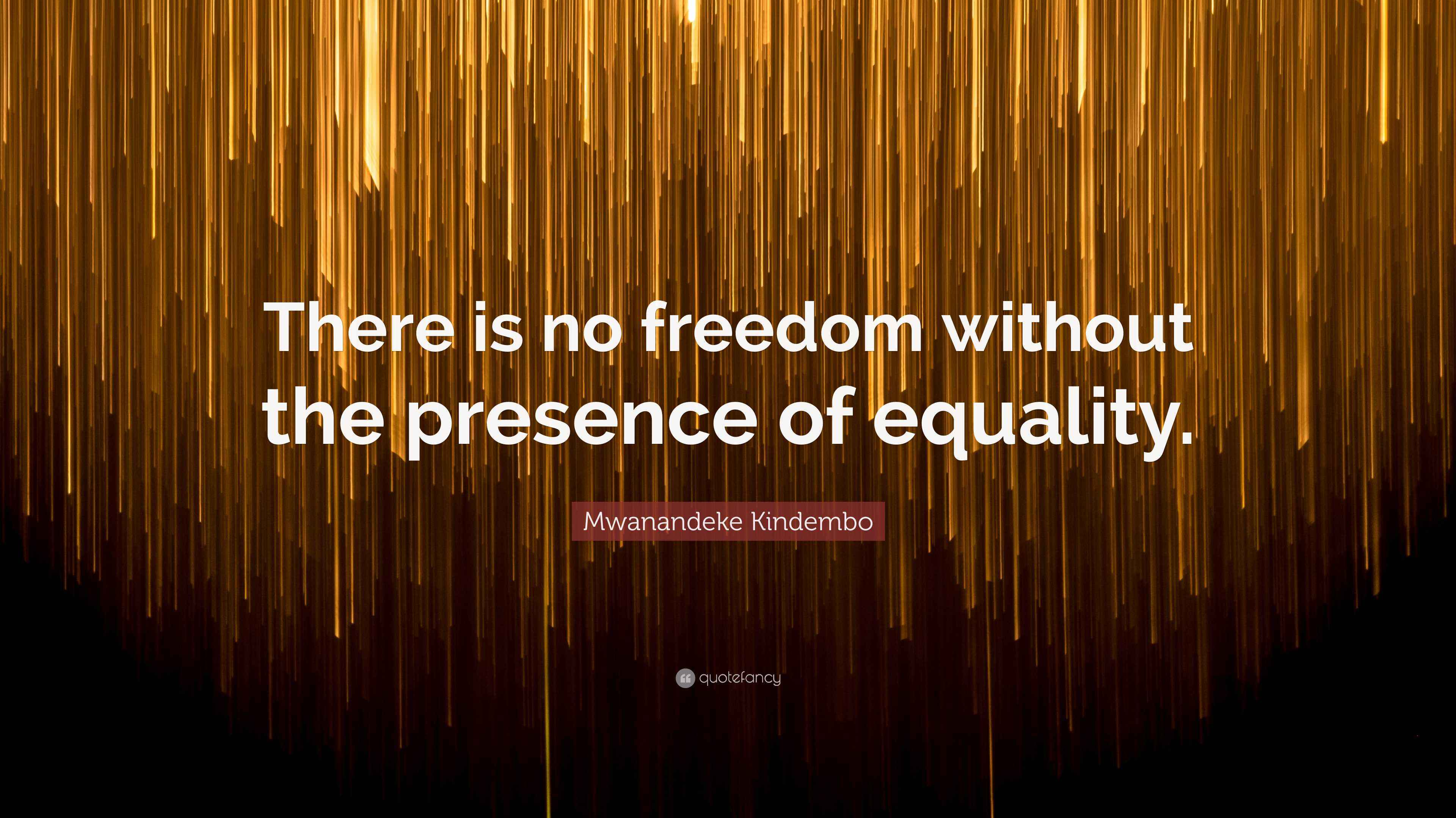 Mwanandeke Kindembo Quote: “There is no freedom without the presence of equality.”