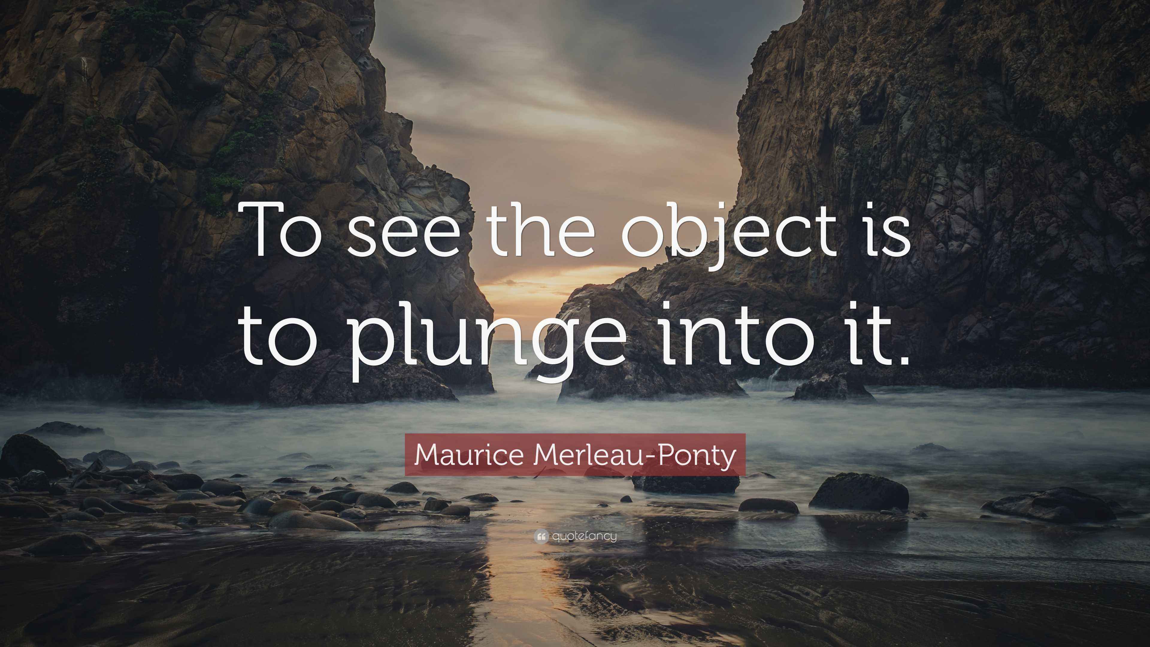 Maurice Merleau-Ponty Quote: “To see the object is to plunge into it.”