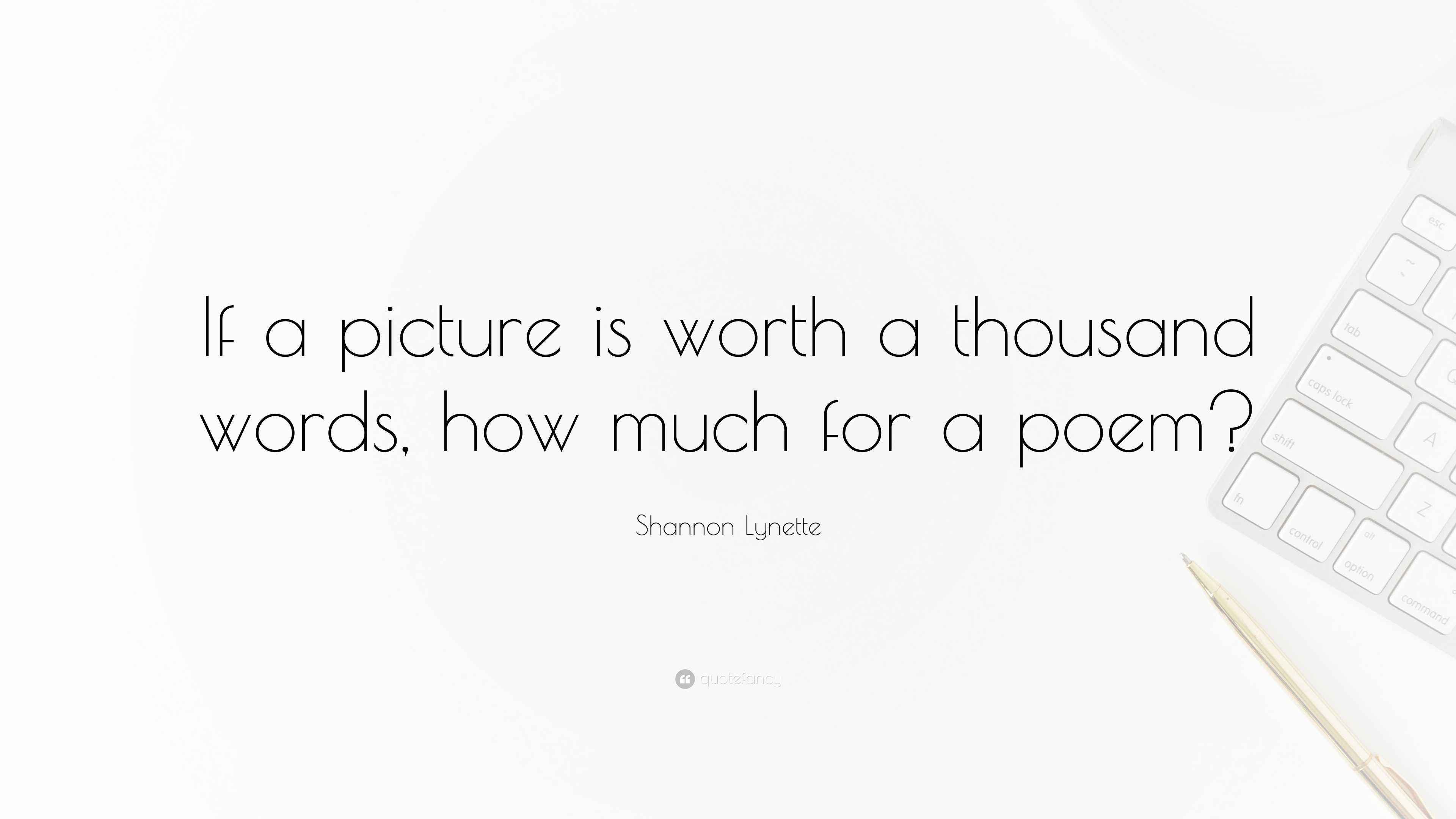Shannon Lynette Quote: “If a picture is worth a thousand words, how ...