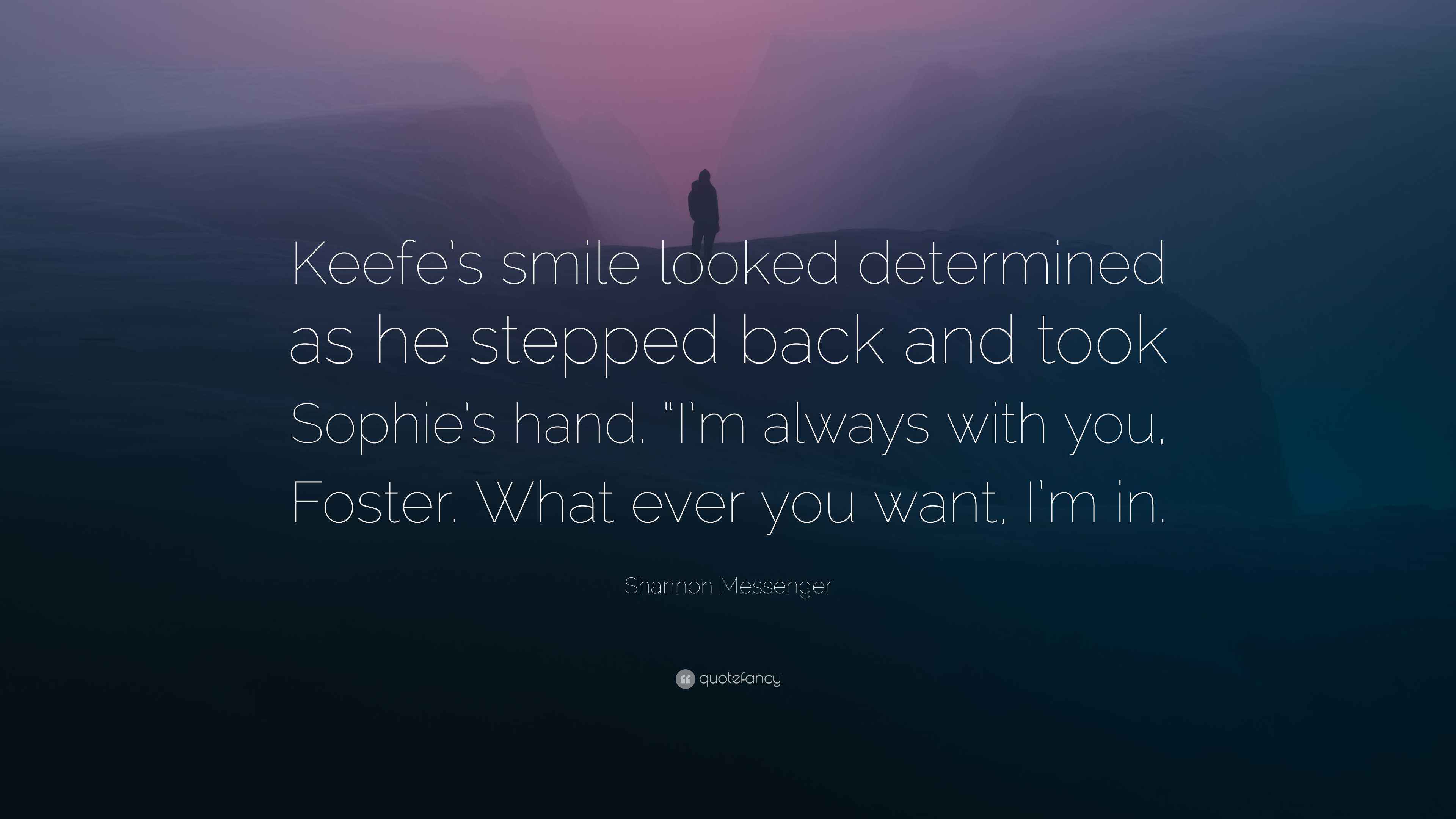 Shannon Messenger Quote: “Keefe’s smile looked determined as he stepped ...