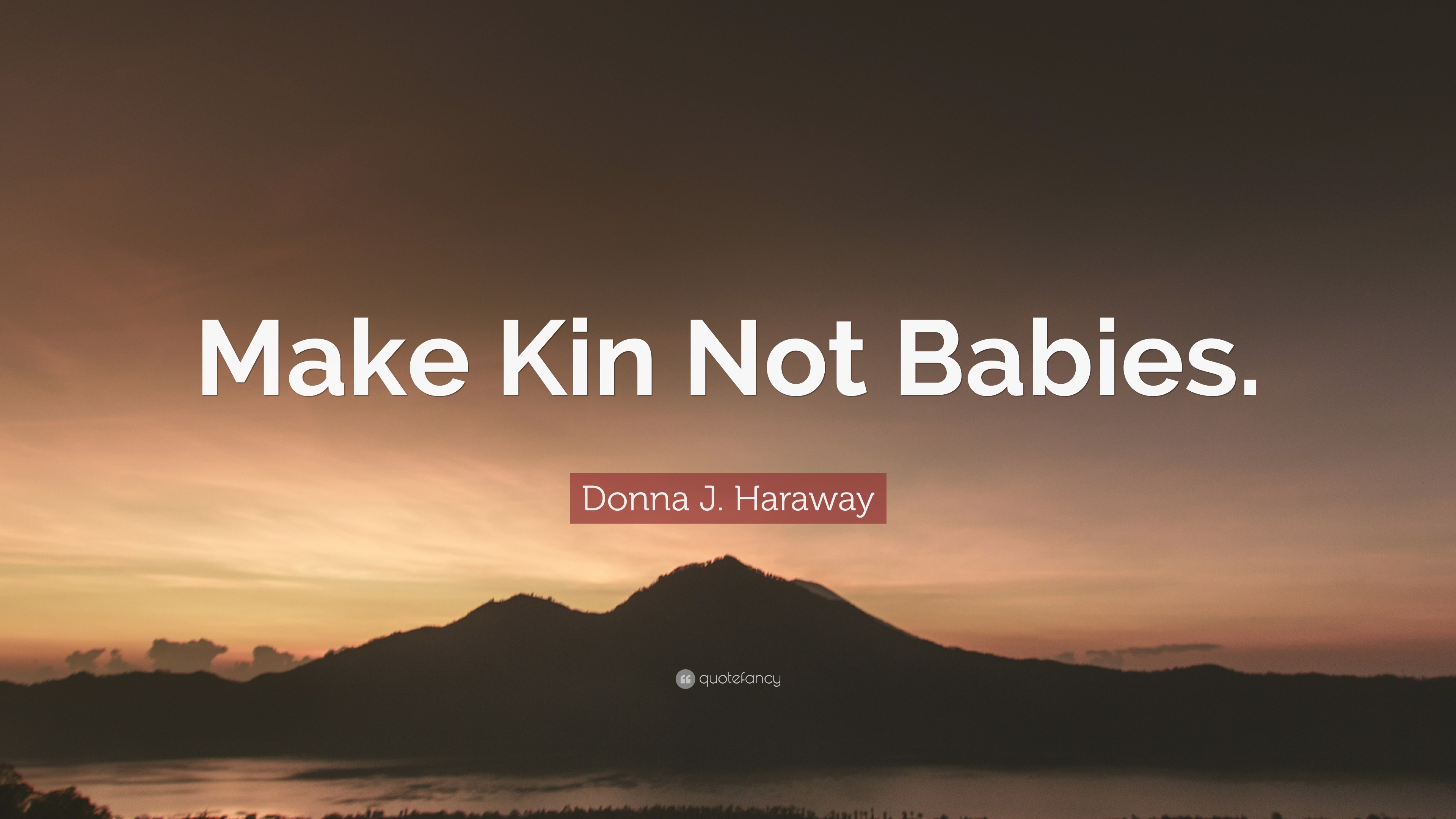 Donna J. Haraway Quote: “Make Kin Not Babies.”