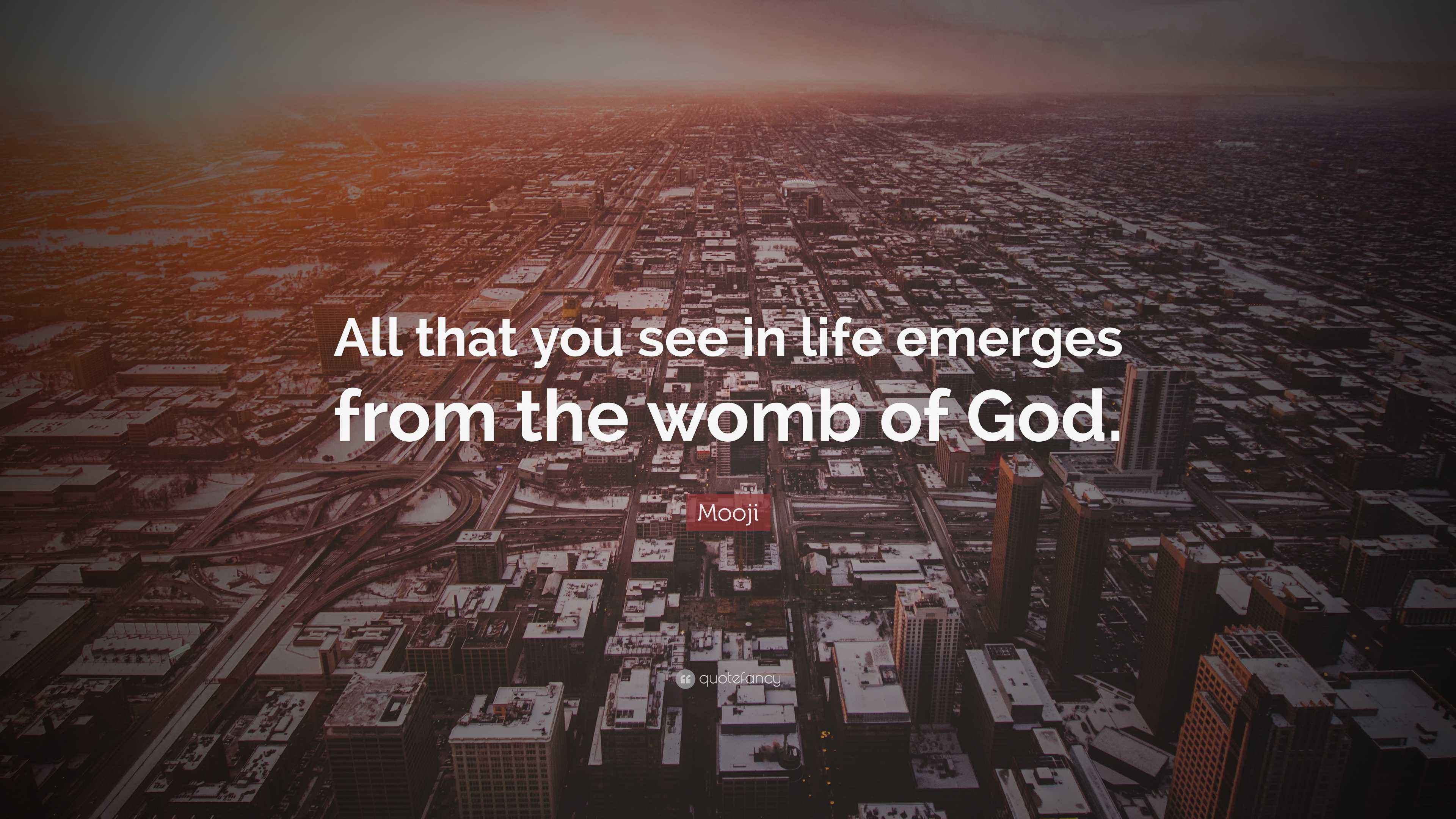 Mooji Quote: “All that you see in life emerges from the womb of God.”