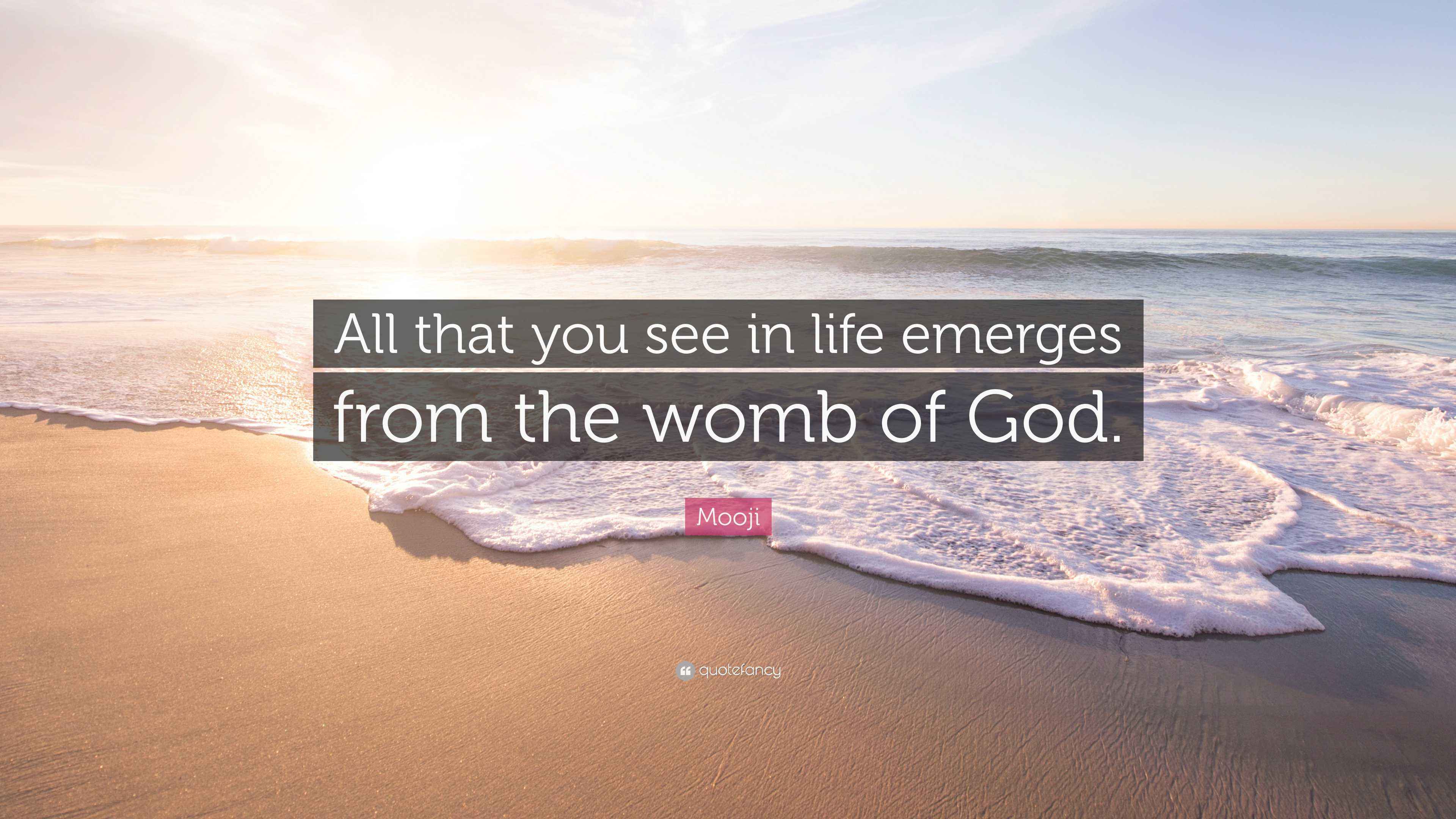 Mooji Quote: “All that you see in life emerges from the womb of God.”