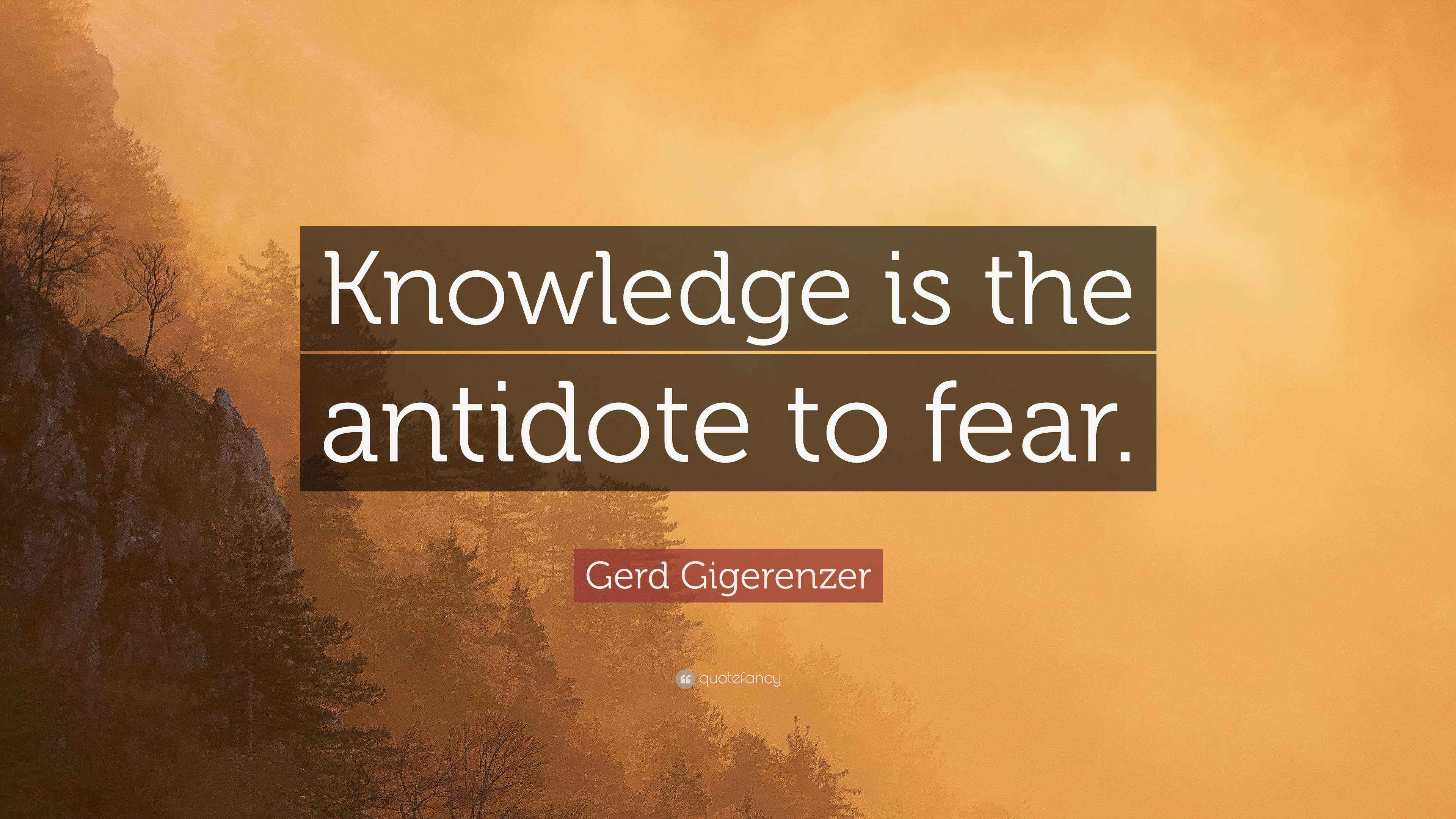 Gerd Gigerenzer Quote: “Knowledge is the antidote to fear.”
