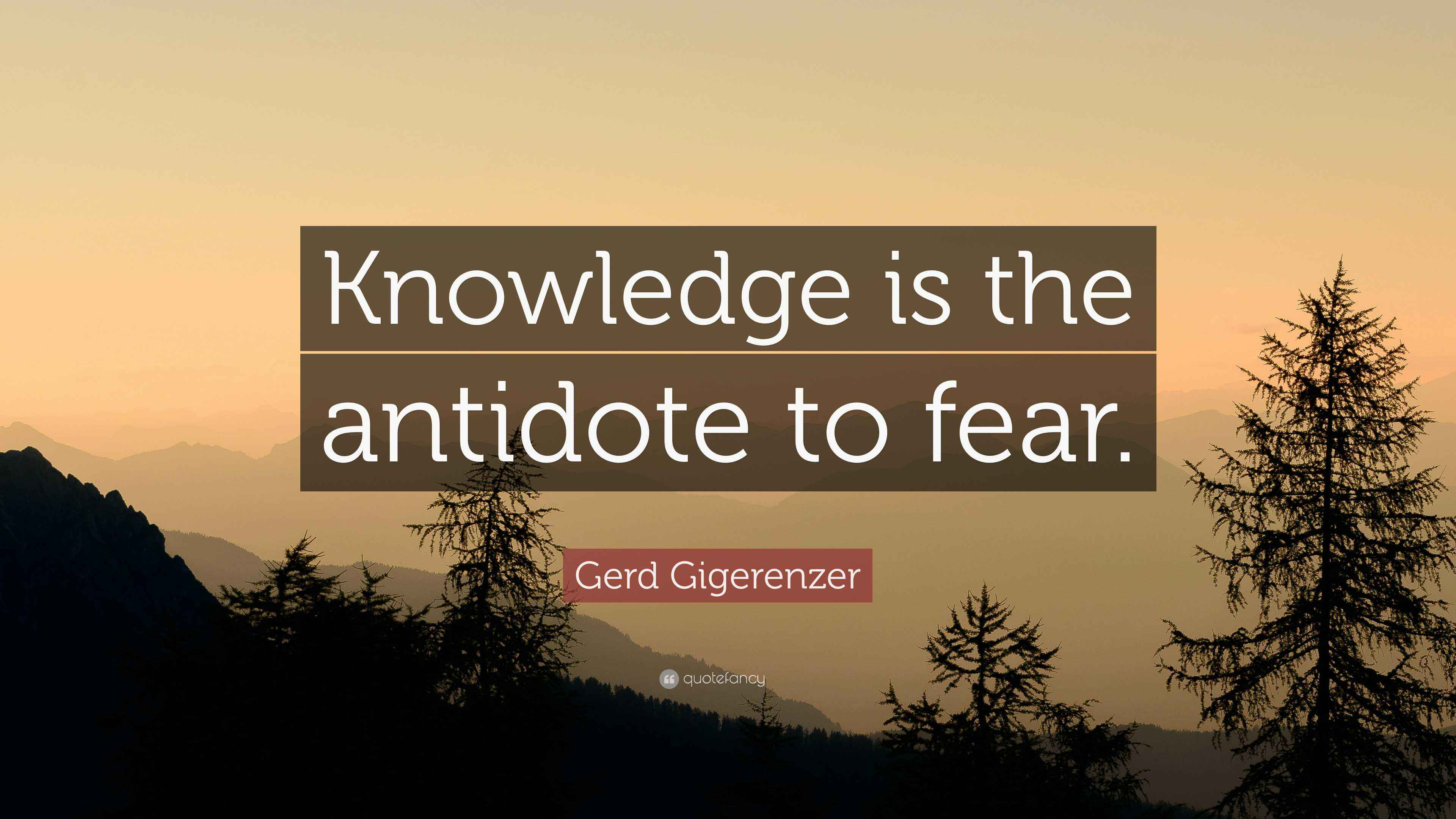 Gerd Gigerenzer Quote: “Knowledge is the antidote to fear.”