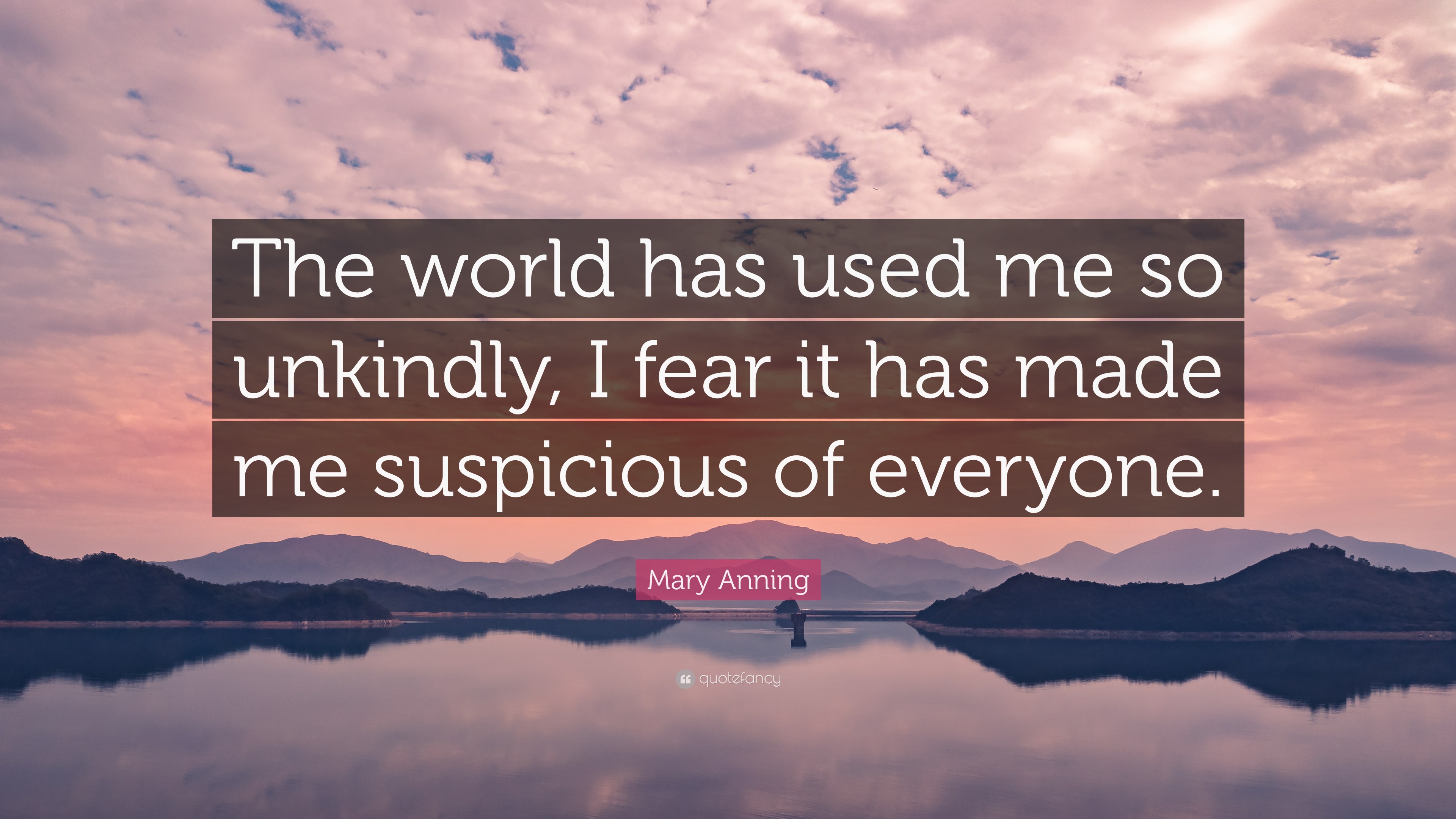 Mary Anning Quote: “The world has used me so unkindly, I fear it has ...