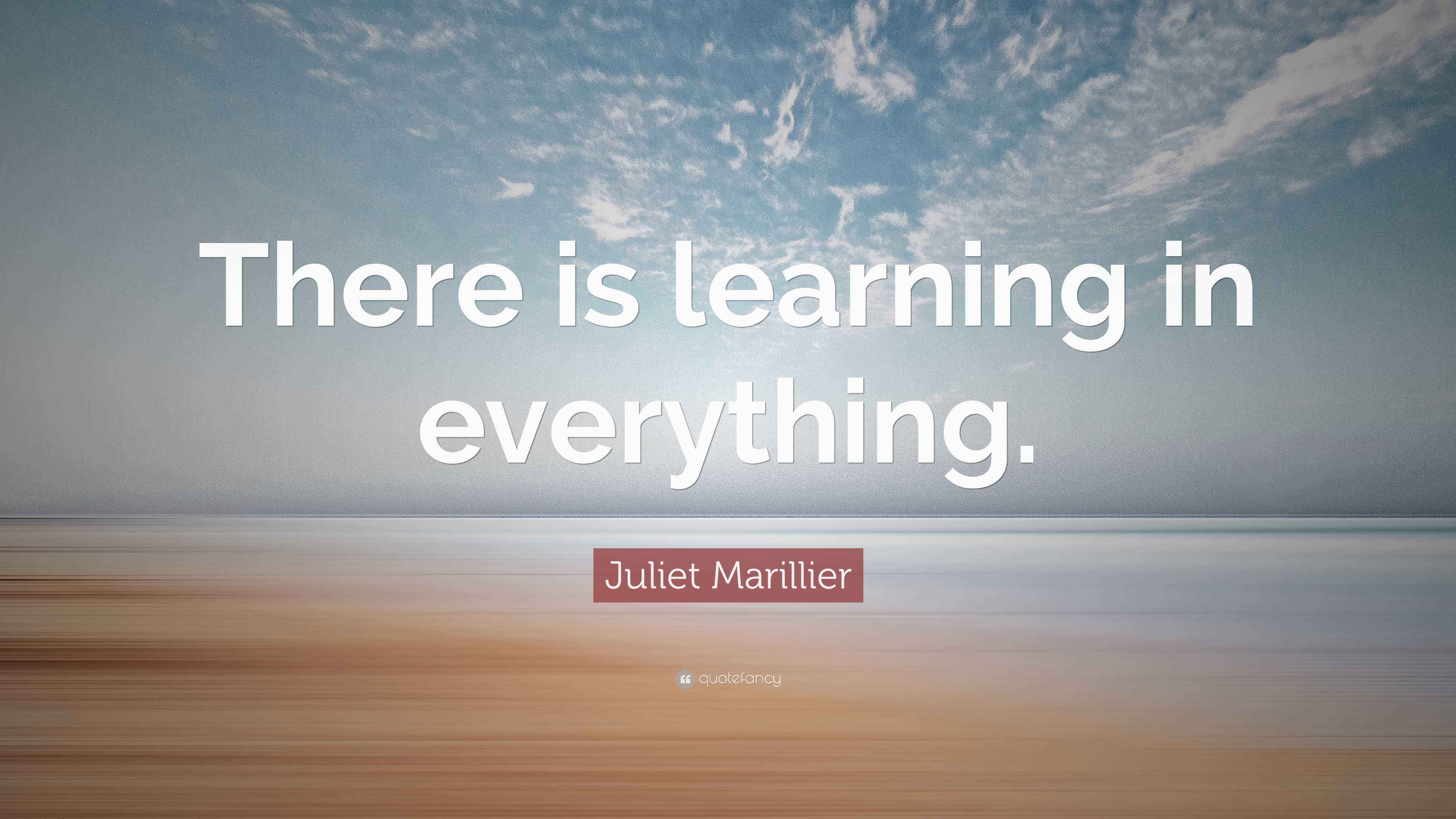Juliet Marillier Quote: “There is learning in everything.”