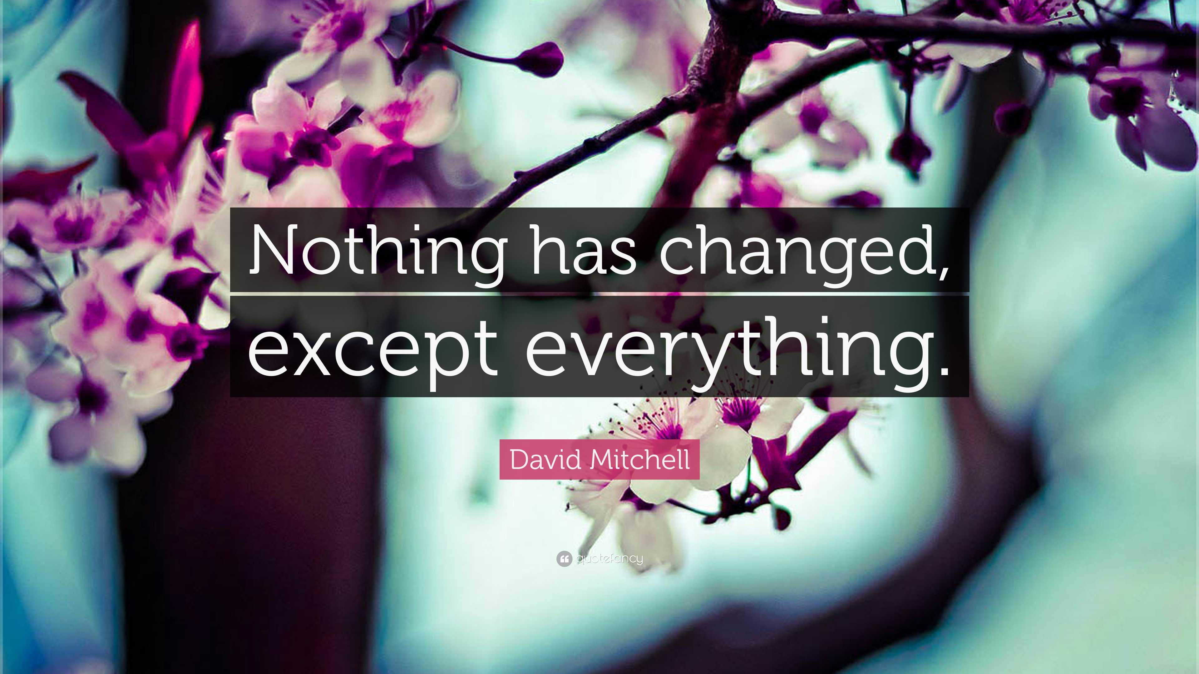 David Mitchell Quote: “Nothing has changed, except everything.”