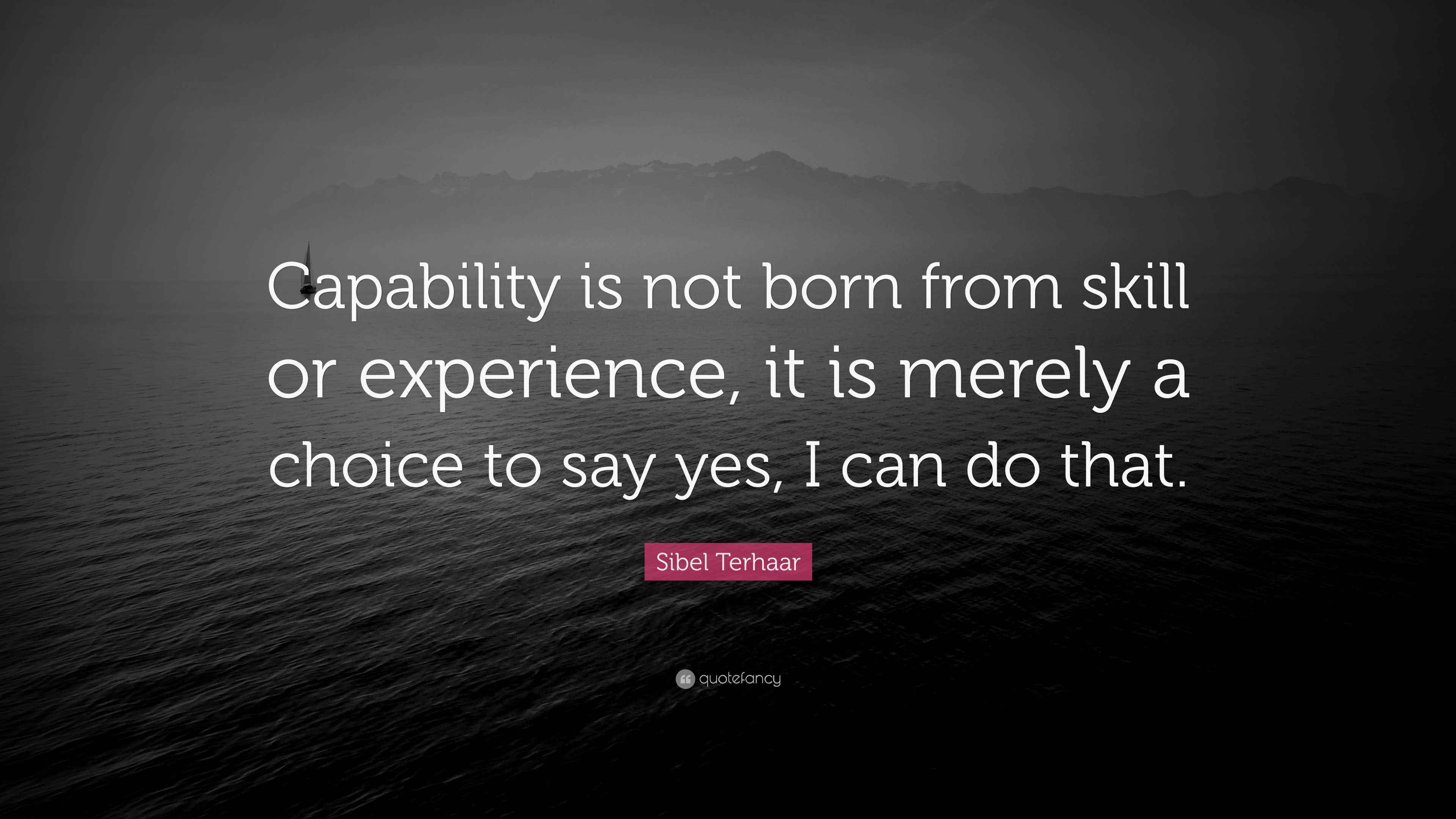 Sibel Terhaar Quote: “Capability is not born from skill or experience ...